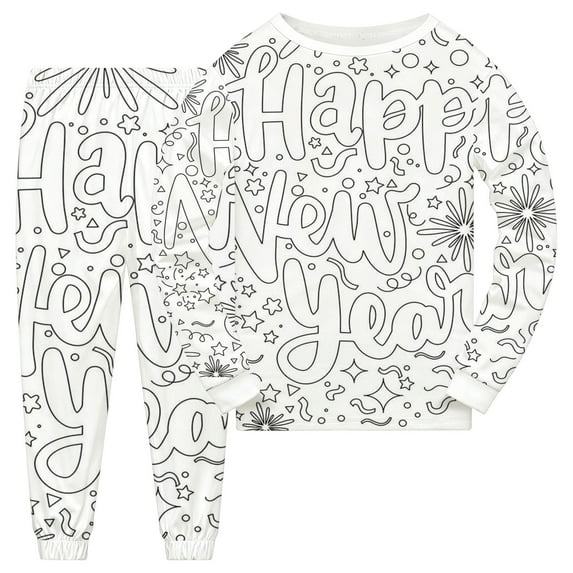 Christmas Outfits Diy Hand Painted Homewear Set Colouring Pajama Sets ...