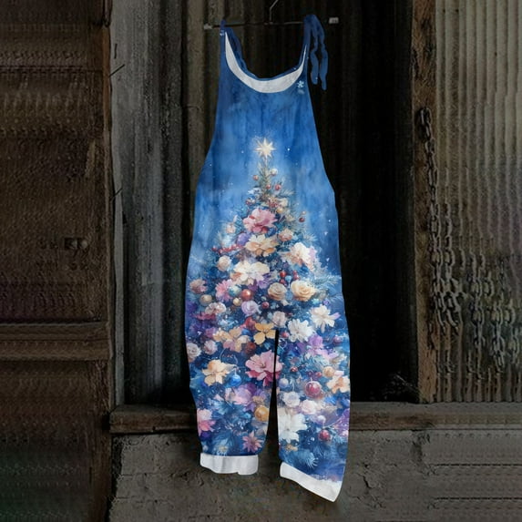 Christmas Overalls for Women Casual Loose Fit Funny Xmas Pattern Baggy ...