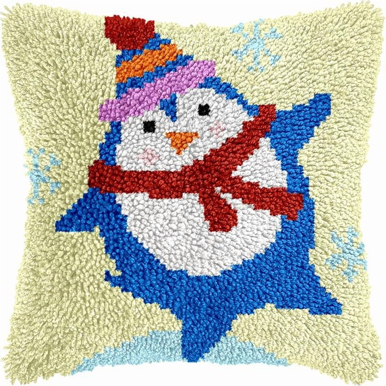 Christmas Owl Latch Hook Pillows Kits Cushion Pillow Cover with Pattern ...