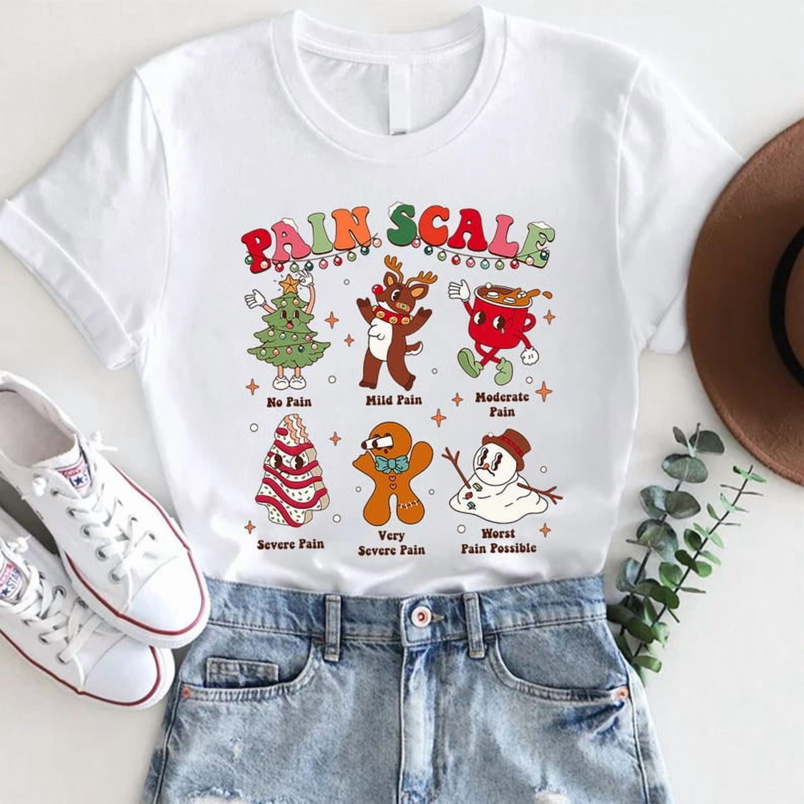 Christmas Pain Scale Nurse Shirt, Funny Medical Humor Tee, Healthcare ...