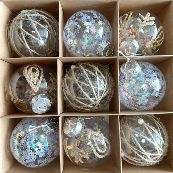 Christmas Painted Christmas Ball Set Gift Box Multicolor Christmas ...