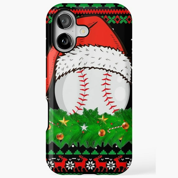 Christmas Pajama Baseball Lights Lover Case for iPhone 17 11 12 13 14 ...