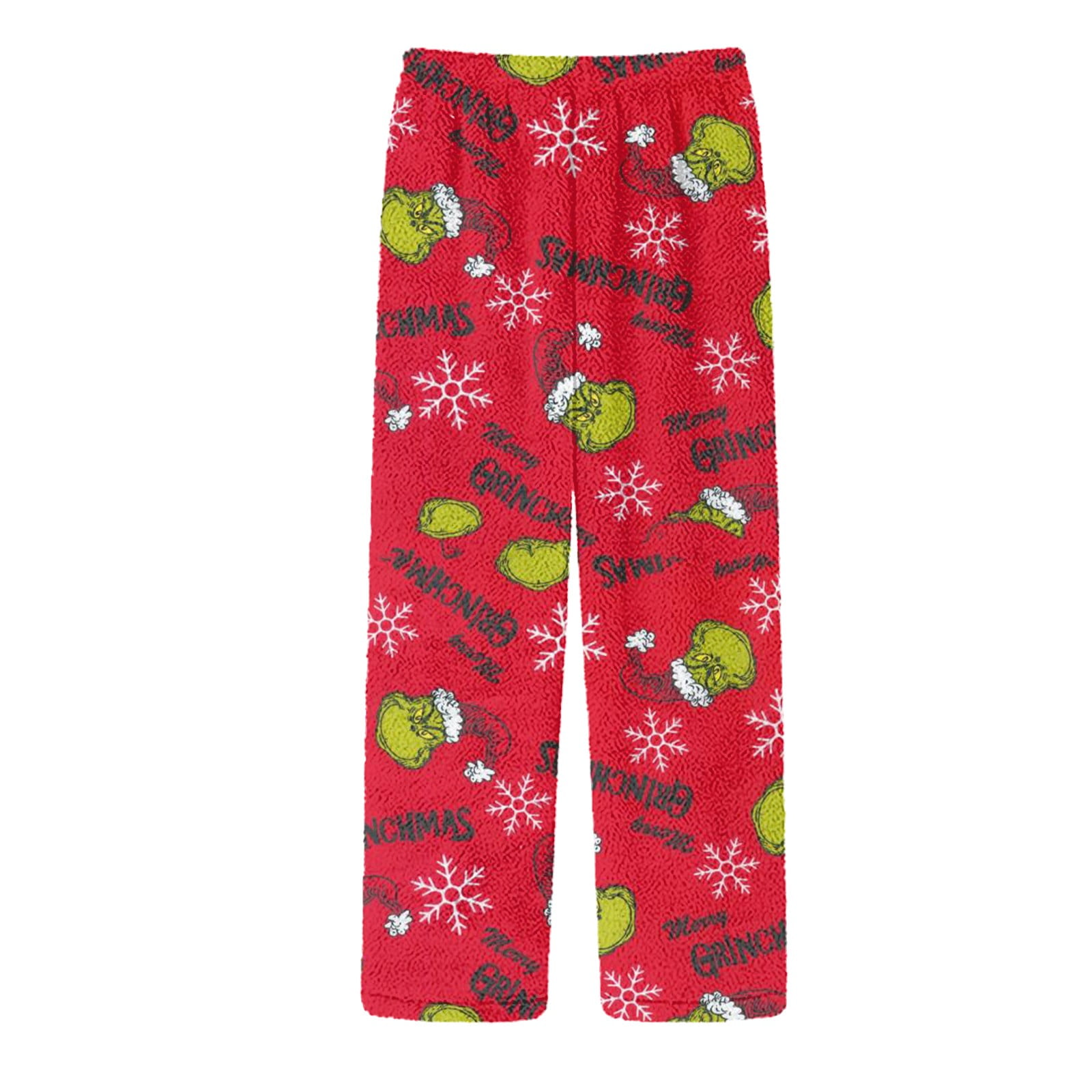 Christmas Pajama Grinch Pants Funny Grinch Holiday Elastic Waist ...