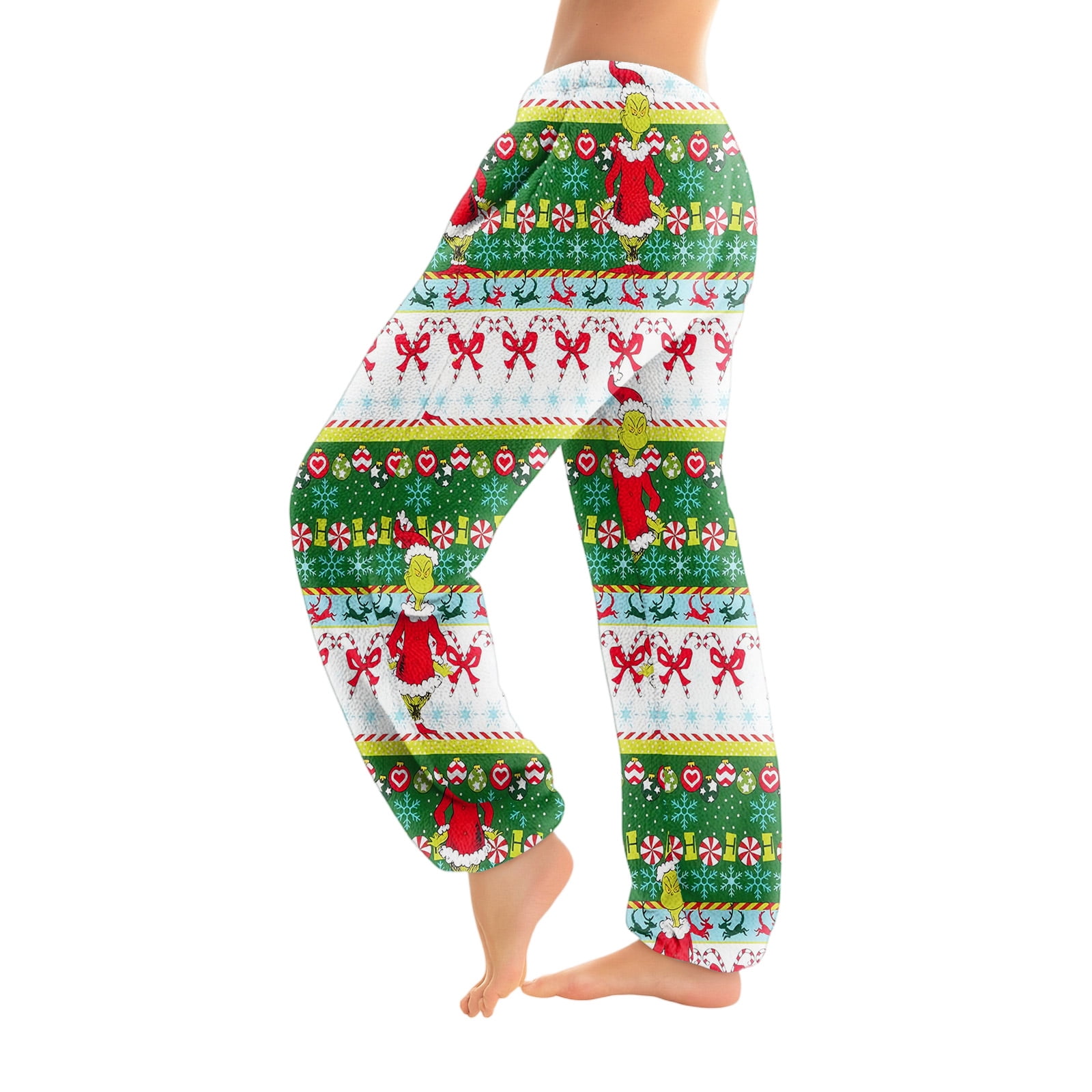 MLQIDK Christmas Pajama Pants Christmas Santa Xmas Tree Snowflake ...