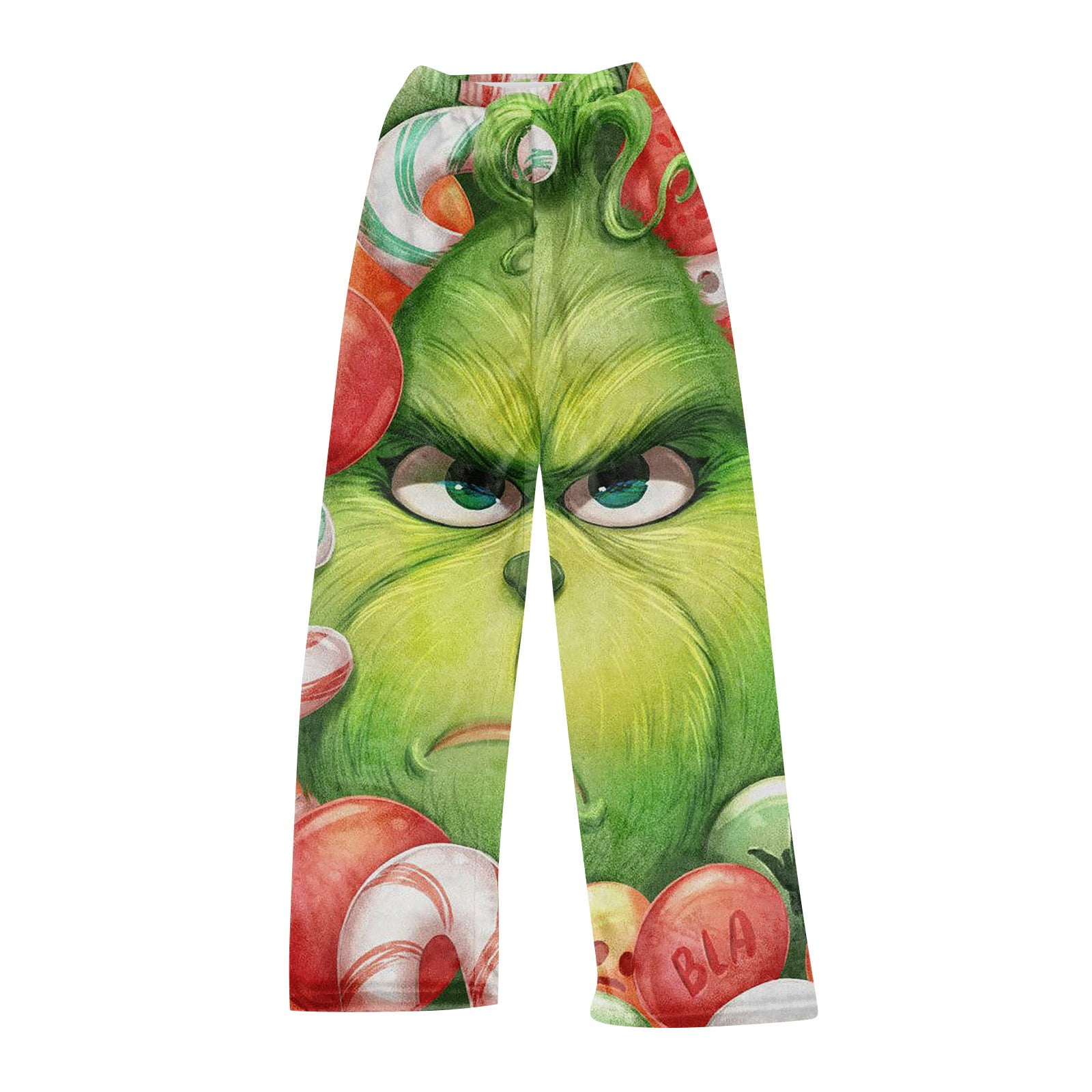 Christmas Pajama Pants Elastic Waist Cute Winter Christmas Wide Festive ...