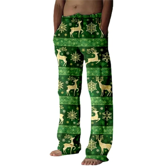 Christmas Pajama Pants Men Mens Christmas Reindeer Pjs Pants Special ...