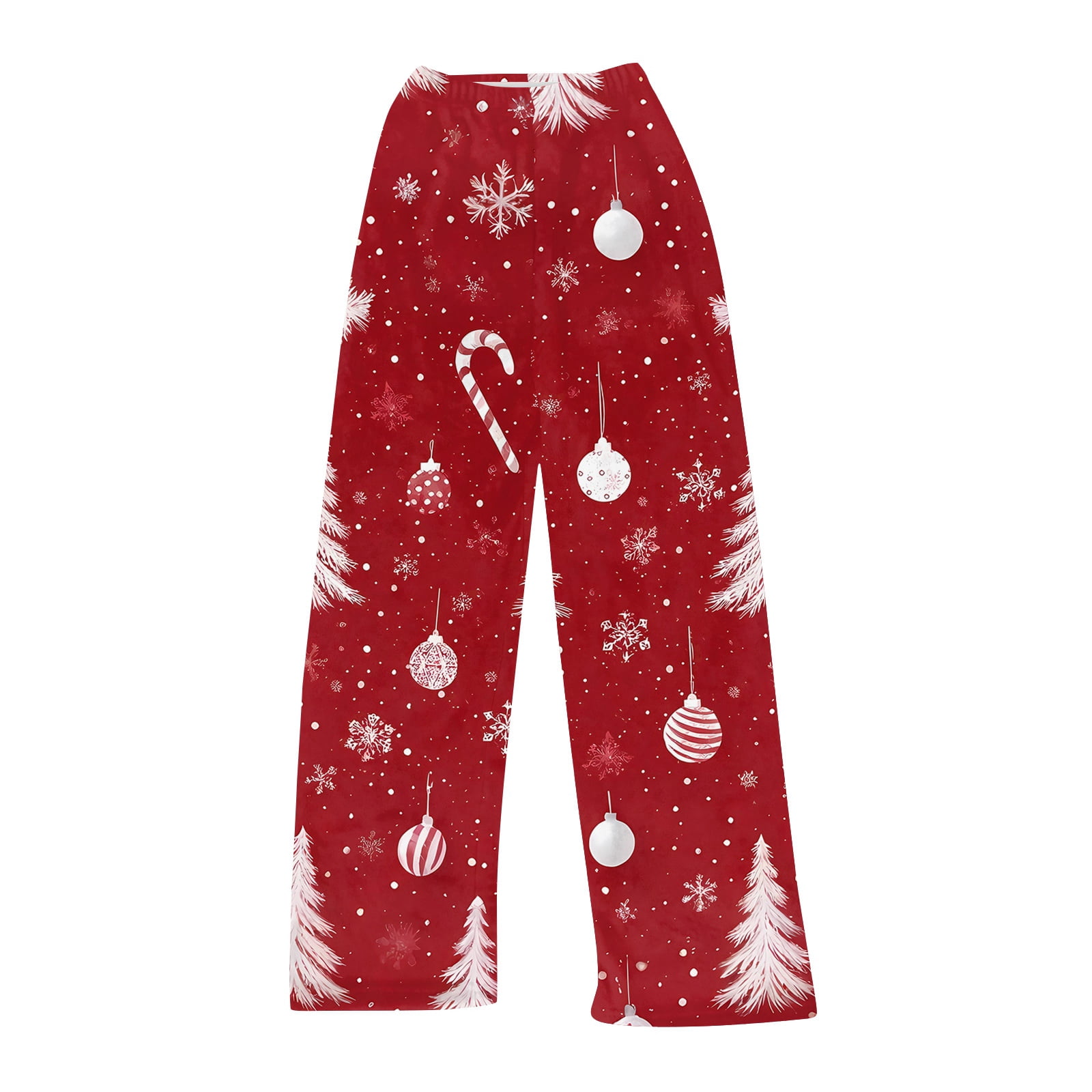 MLQIDK Christmas Pajama Pants Women Christmas Santa Xmas Tree Snowflake ...