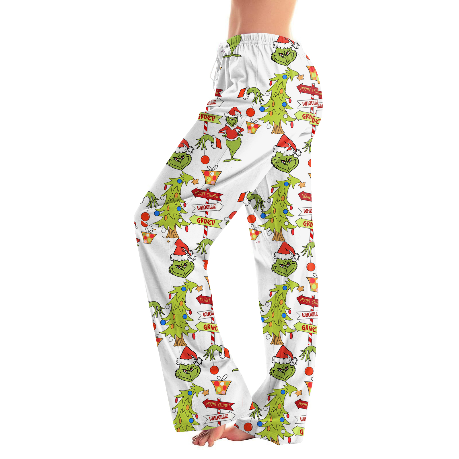 MLQIDK Christmas Pajama Pants Women Santa Xmas Tree Snowflake Comfy ...