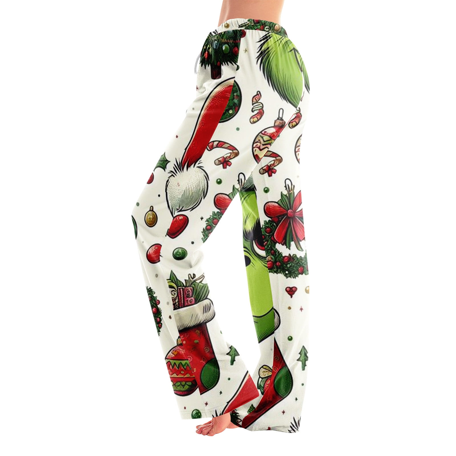 Christmas Pajama Party Pants, Women'S Fashion Loose Christmas Grinch ...