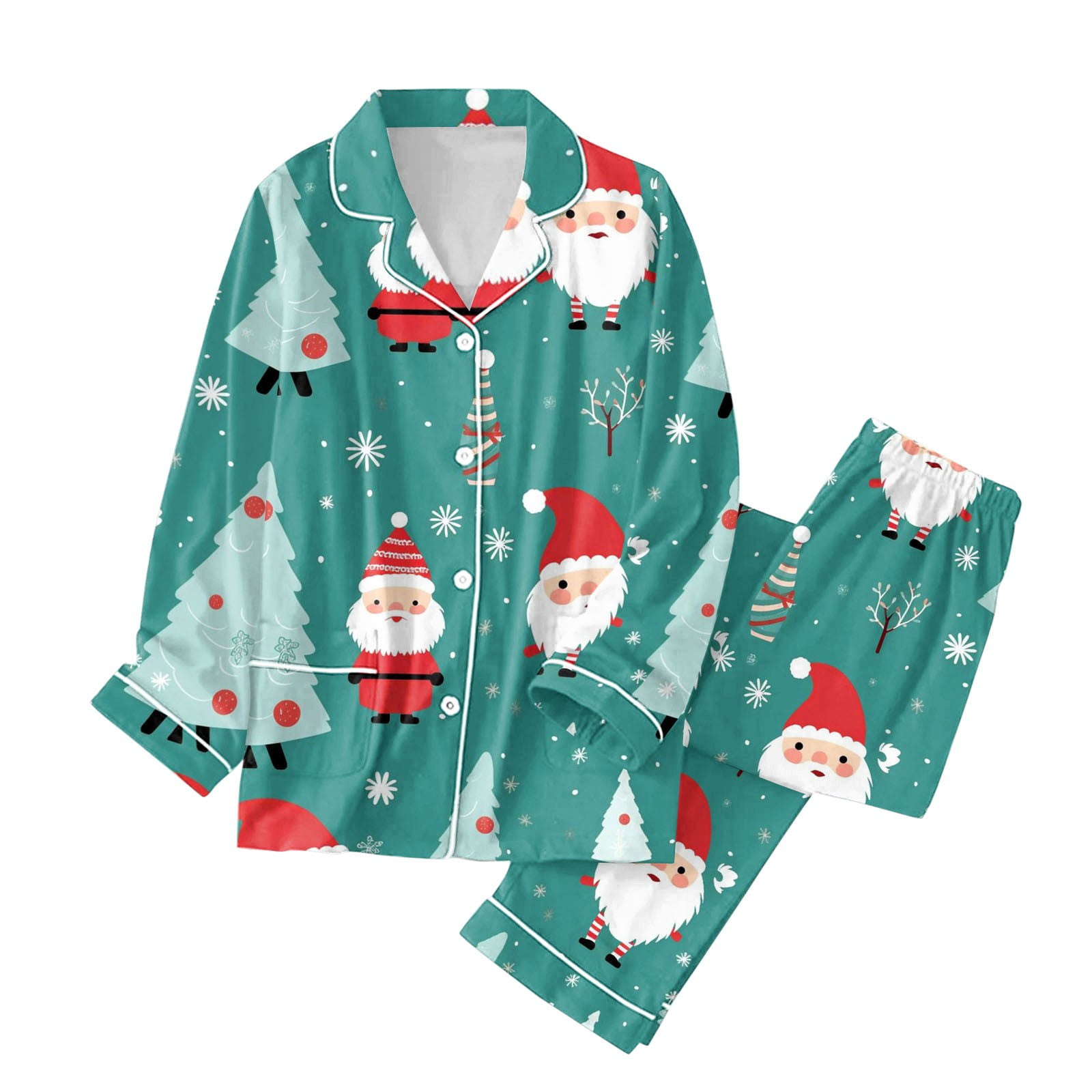 Christmas Pajama Sets Candy Cane Christmas 2 Piece Pajama Sets Lapel ...