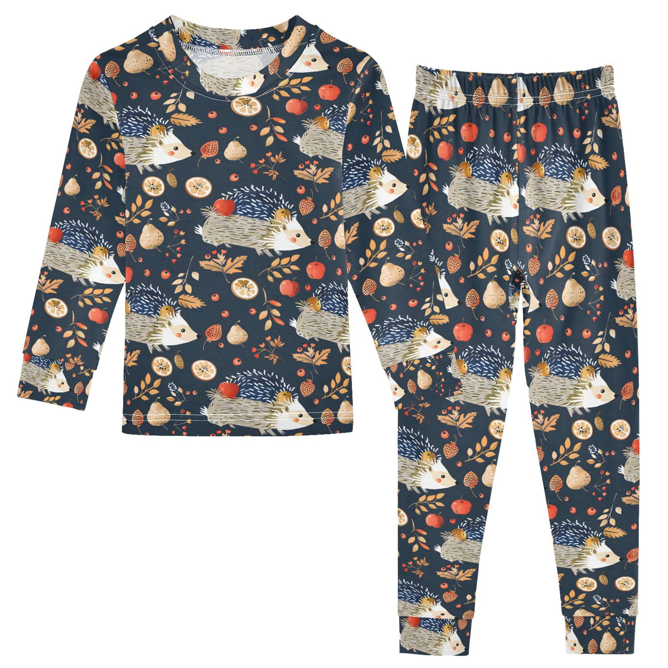 Christmas Pajamas A Hedgehog Carrying Fruit Cute Comfortable Cotton Two ...