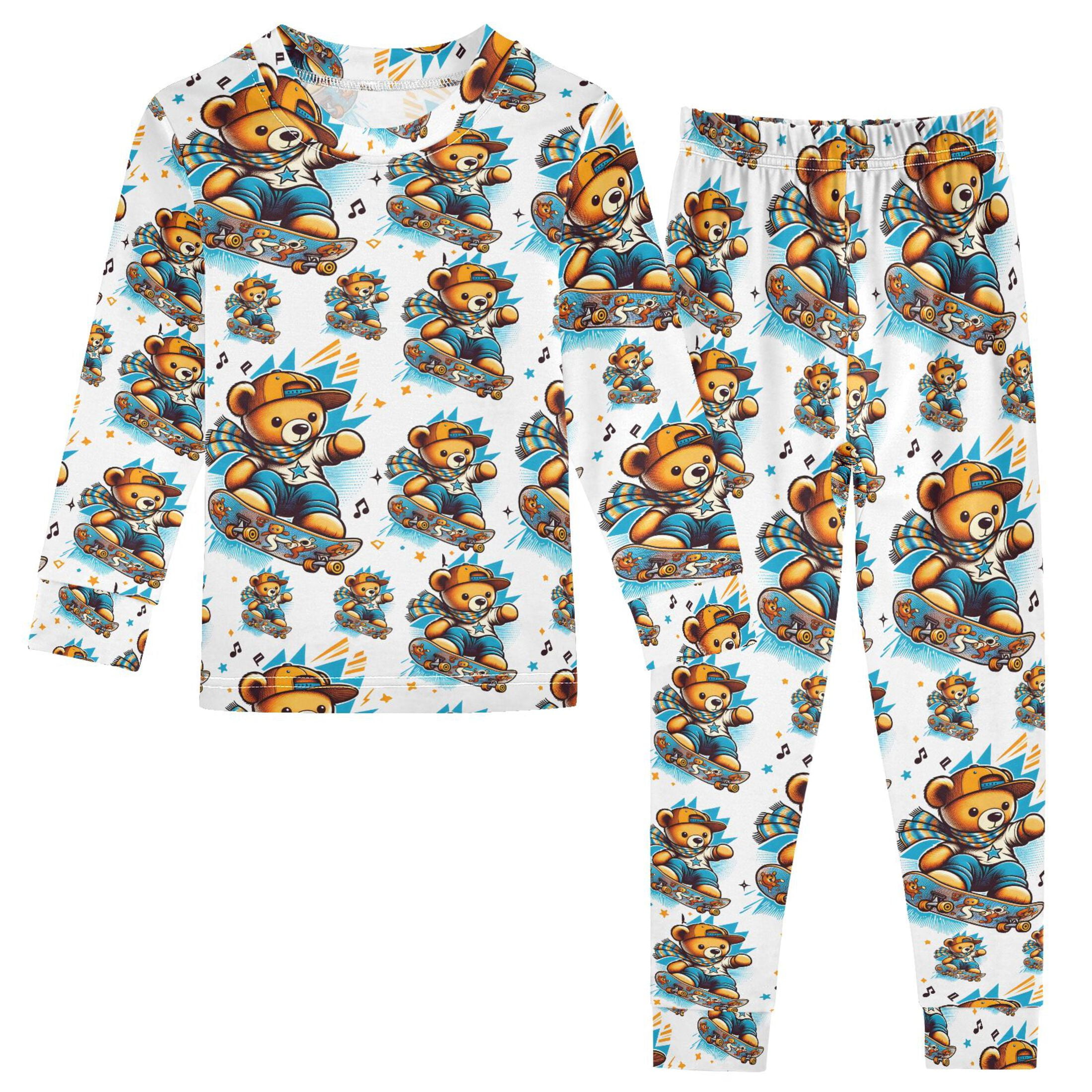 Christmas Pajamas A Teddy Bear Vector Cute Comfortable Cotton Two-piece ...