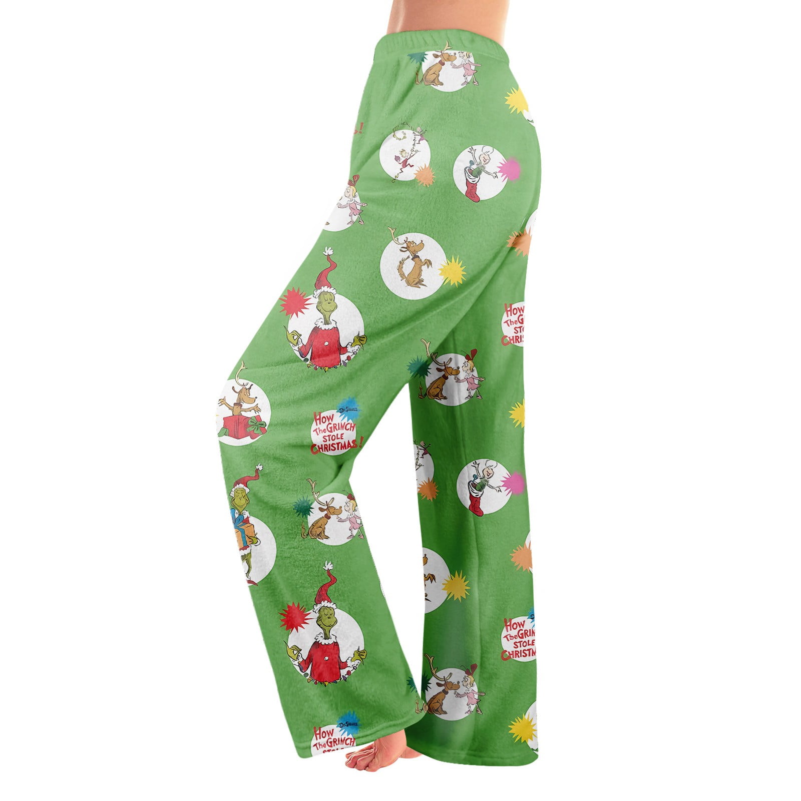 Christmas Pajamas Anime Pj Pants Women Cute fuzzy Cartoon Gr1nch Cat ...
