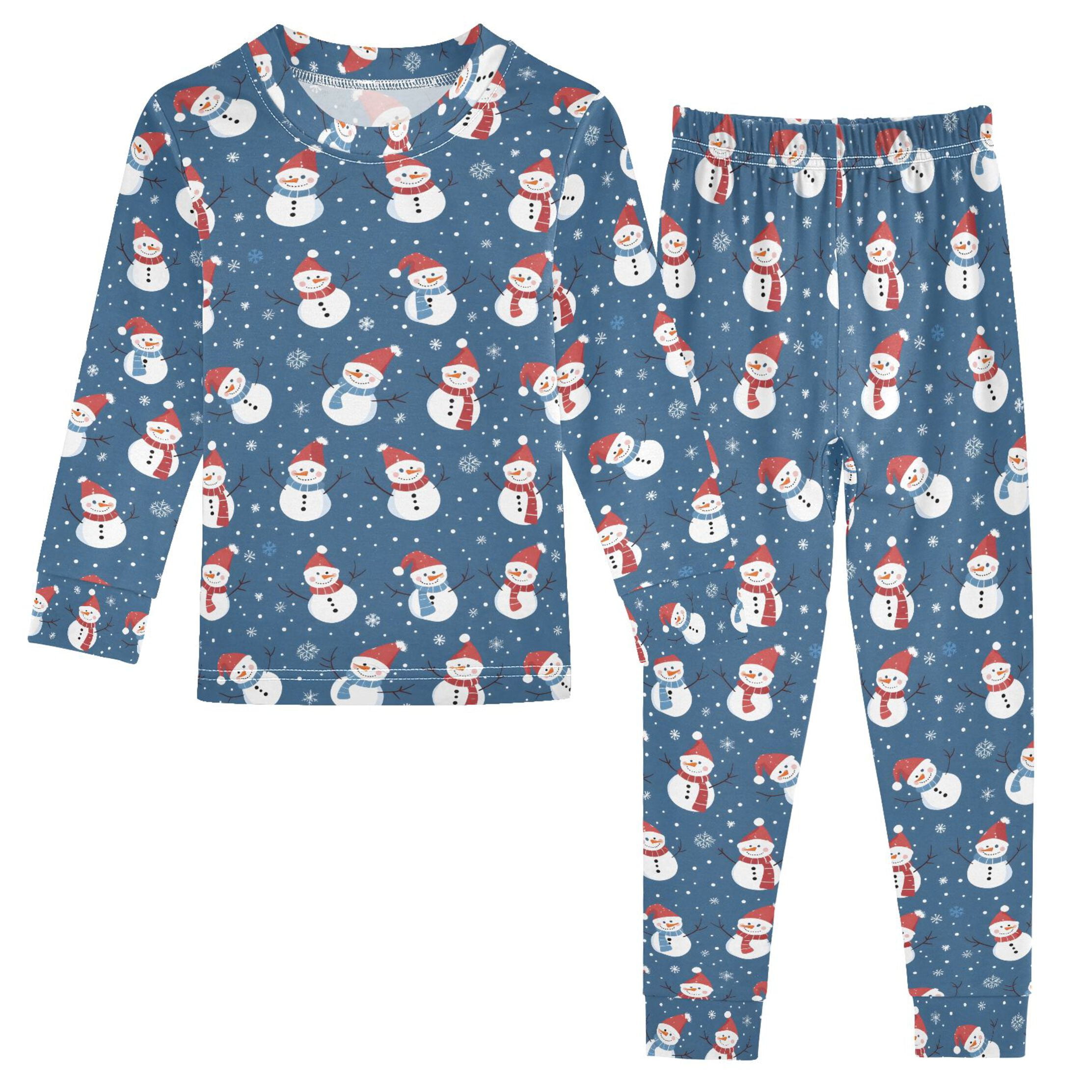 Christmas Pajamas Cartoon Snowman Cute Comfortable Cotton Two-piece ...