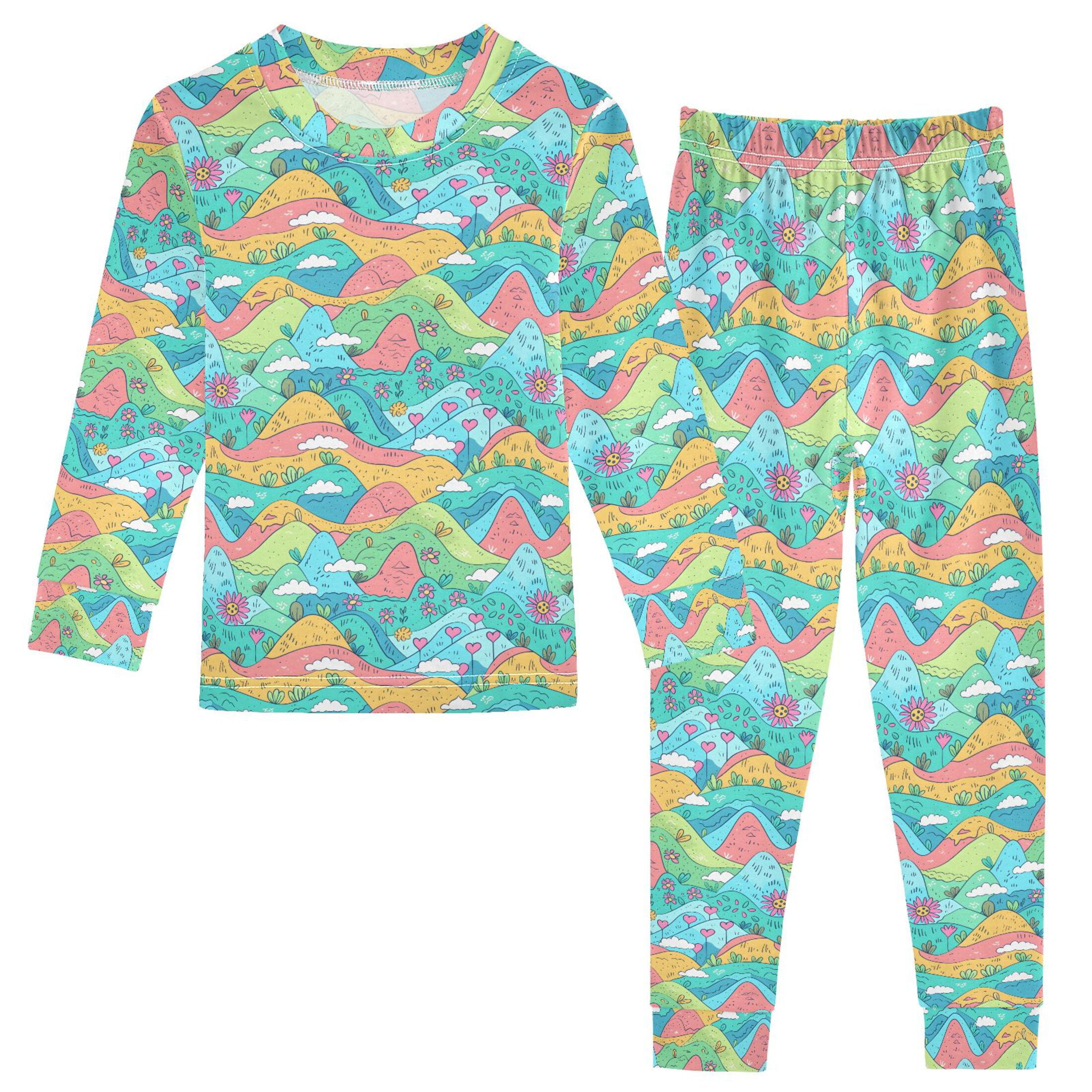 Christmas Pajamas Colorful Landscape Cute Comfortable Cotton Two-piece ...