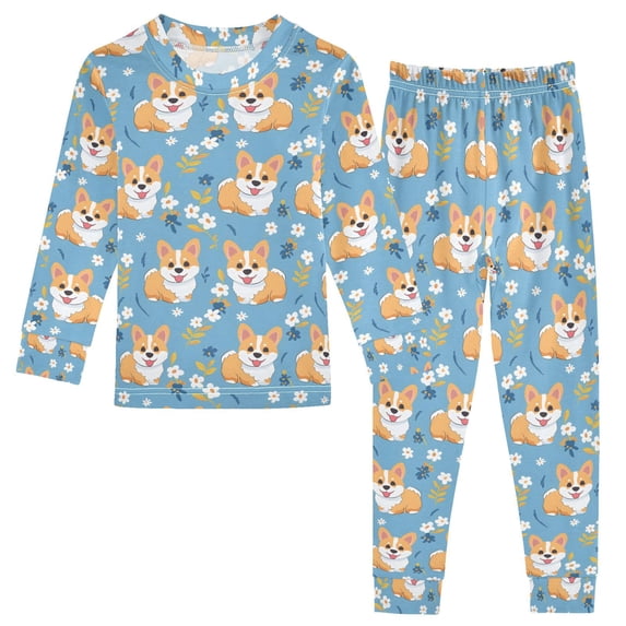 Christmas Pajamas Corgi Cartoon Cute Comfortable Cotton Two-piece ...