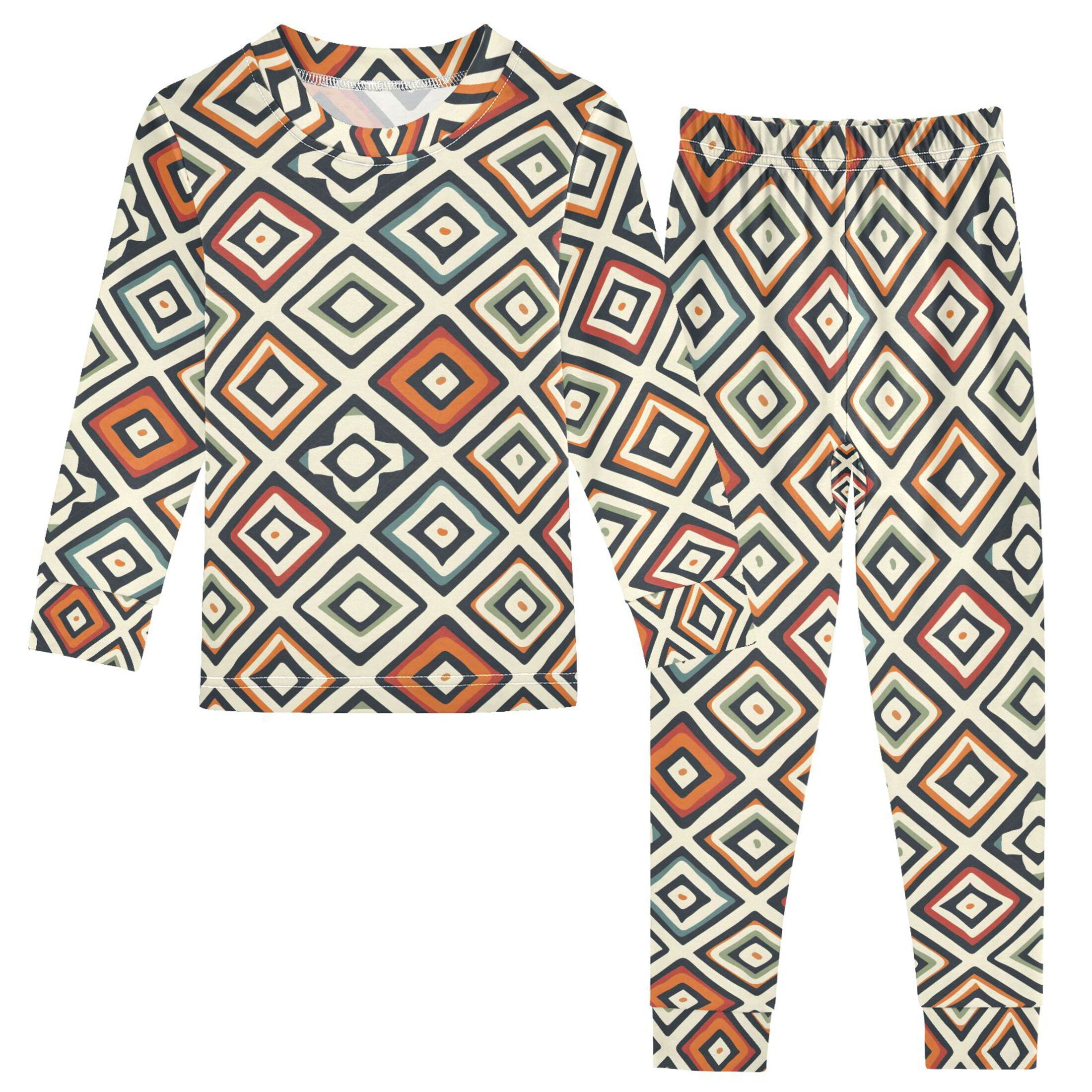Christmas Pajamas Geometric Figures Cute Comfortable Cotton Two-piece ...