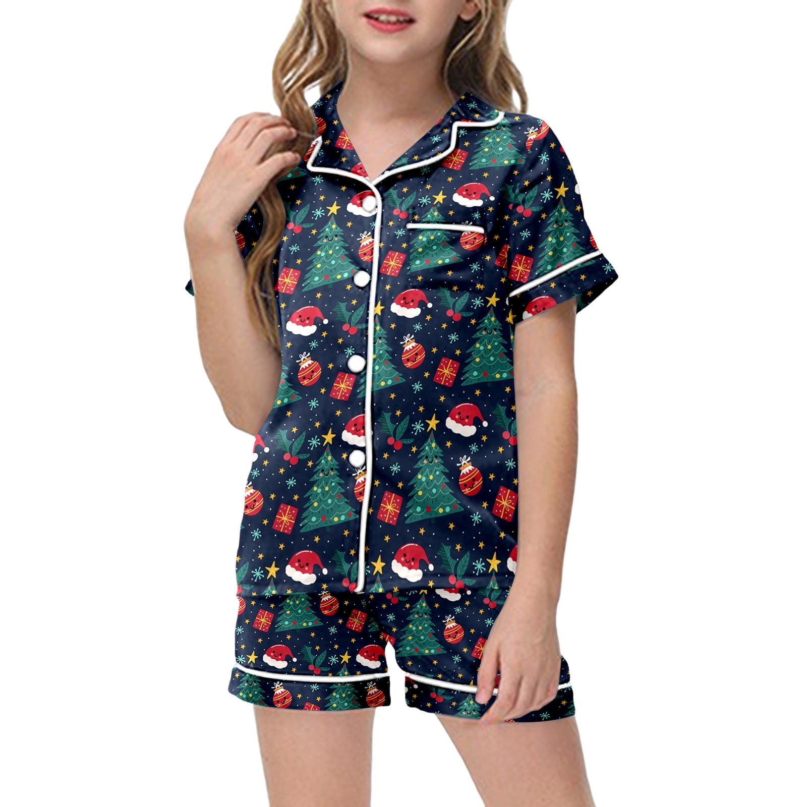 Christmas Pajamas for Girls 10-12 Silk Fashion Preppy Ultra Soft Merry ...