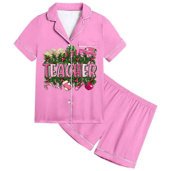 Christmas Pajamas Girls Toddler Cute Comfortable Red Wine Glass Pattern ...