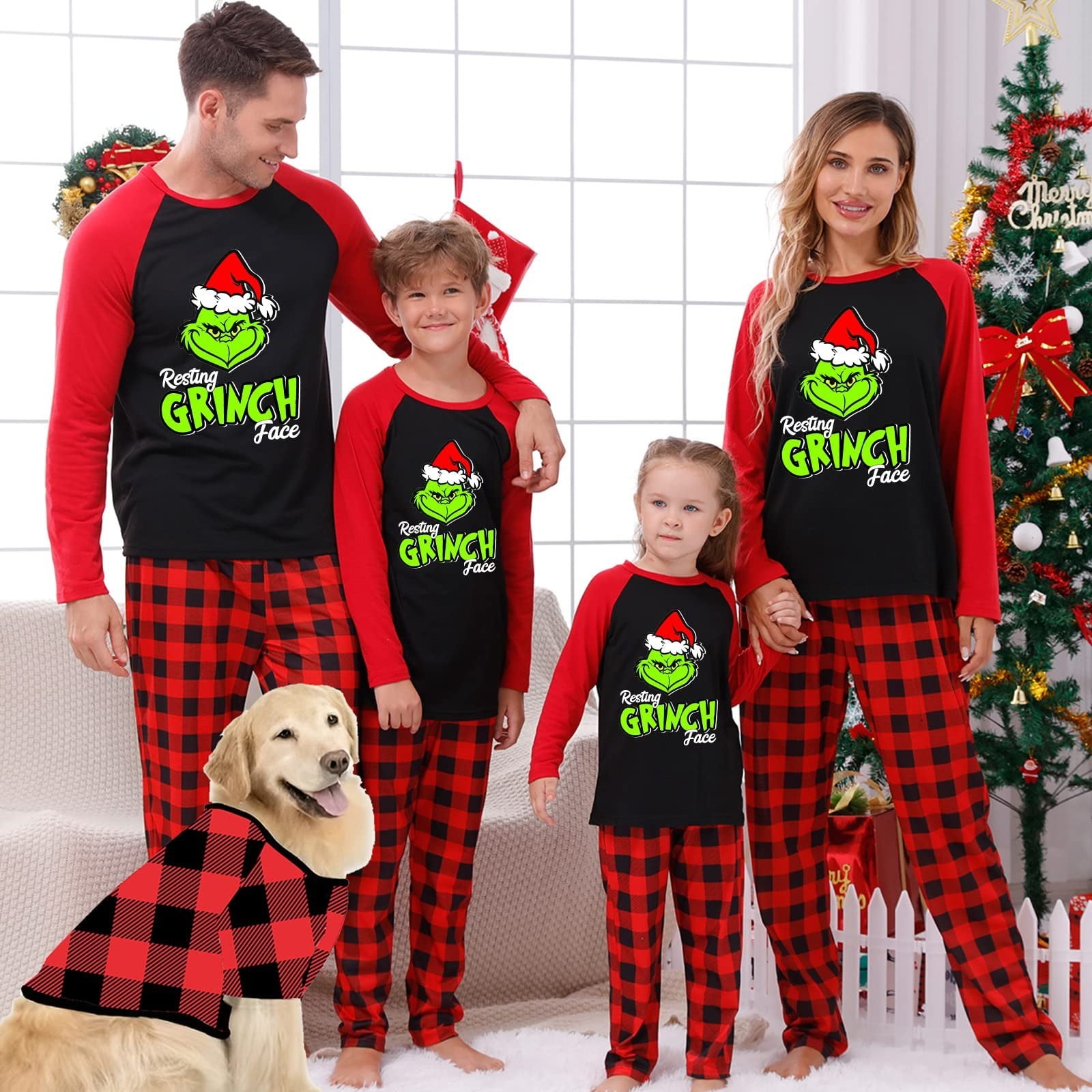 Christmas Pajamas Grinch Family Matching Outfits, Soft Matching Pjs ...