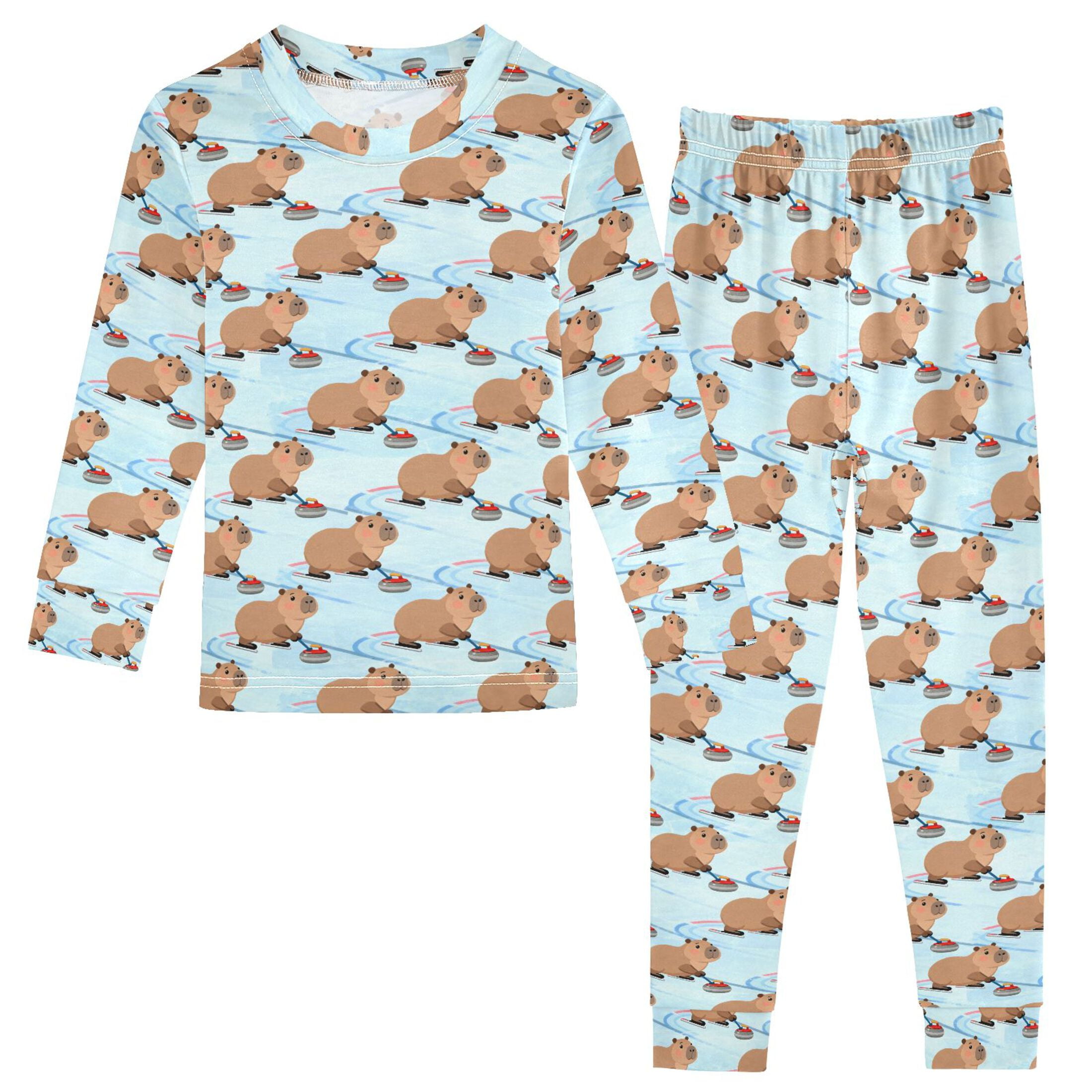 Christmas Pajamas Guinea Pig Curling Cute Comfortable Cotton Two-piece ...