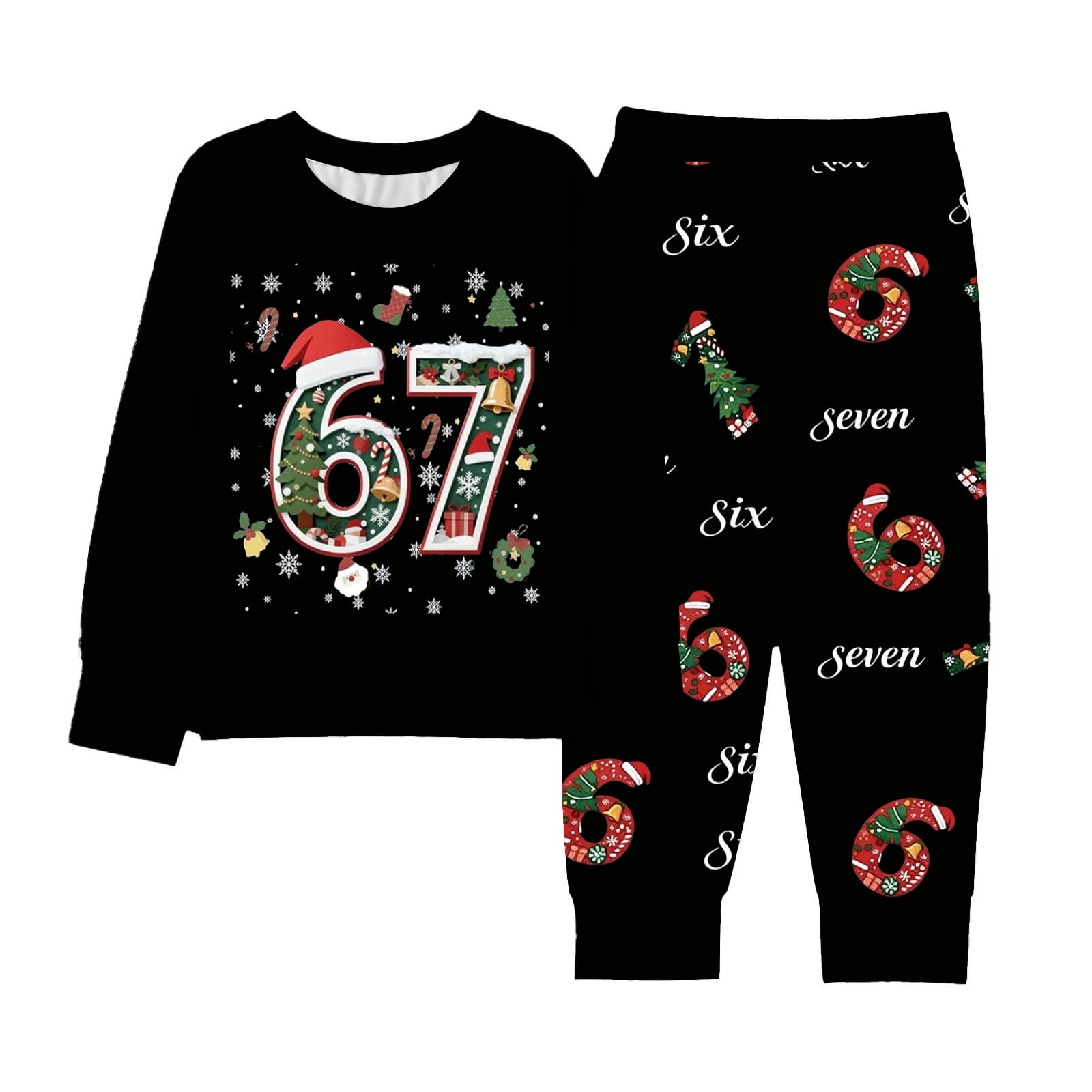 Christmas Pajamas for Kids Christmas Kids 67 Meme Pajama Set Long ...