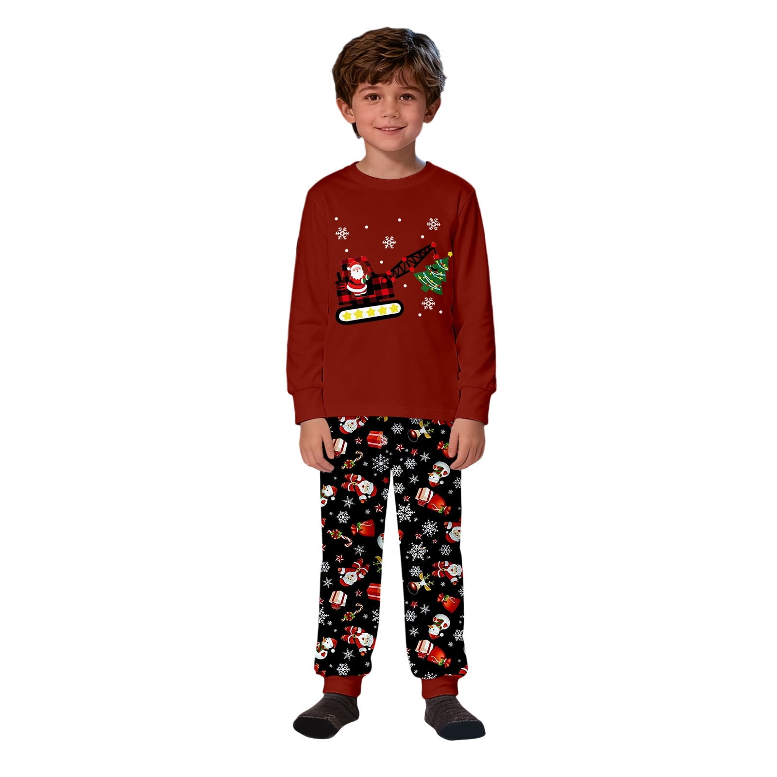 Christmas Pajamas Kids Kids Christmas Santa Claus Pajama Set Sleepwear ...