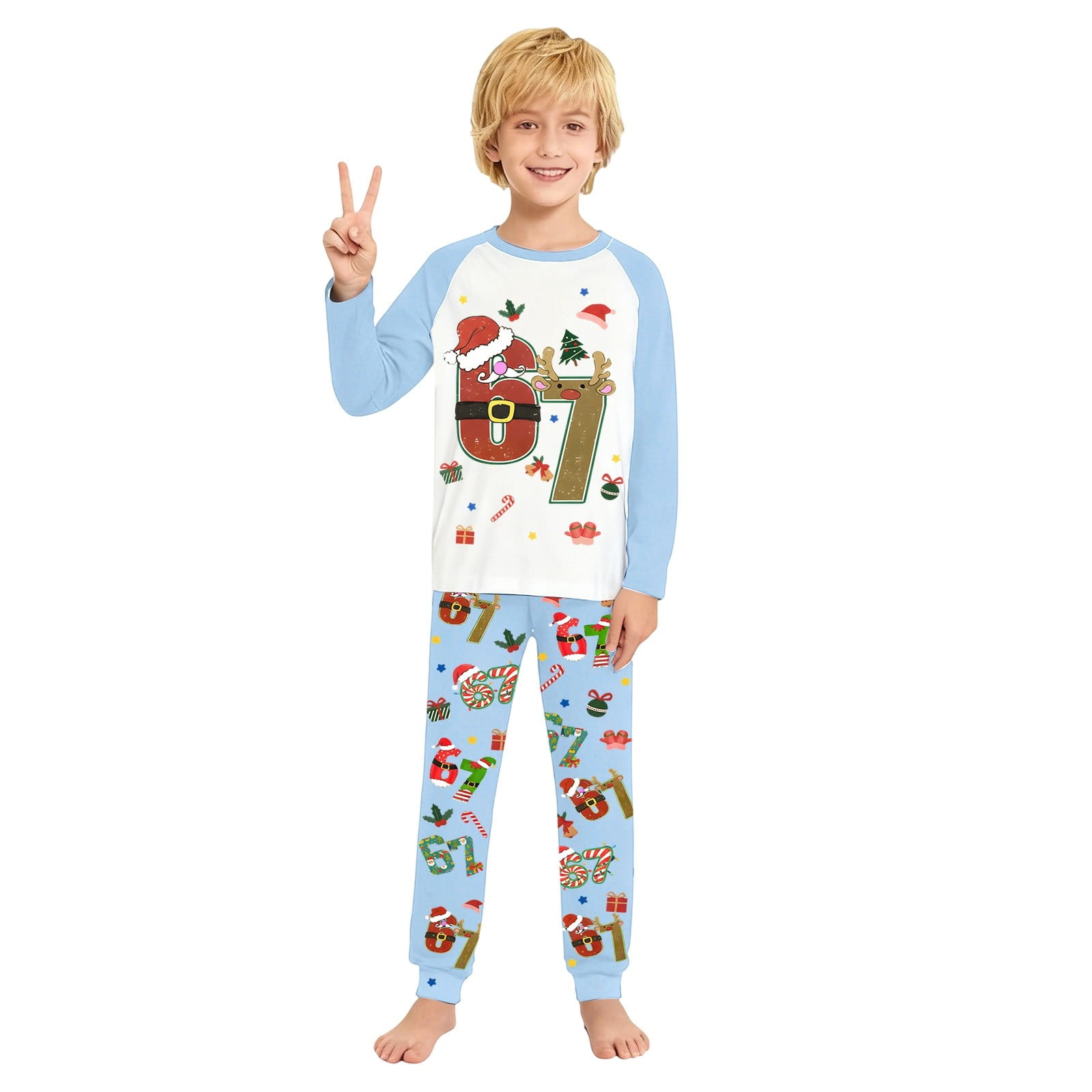 Christmas Pajamas for Kids Toddler Kids Christmas 67 Meme Pajama Set ...