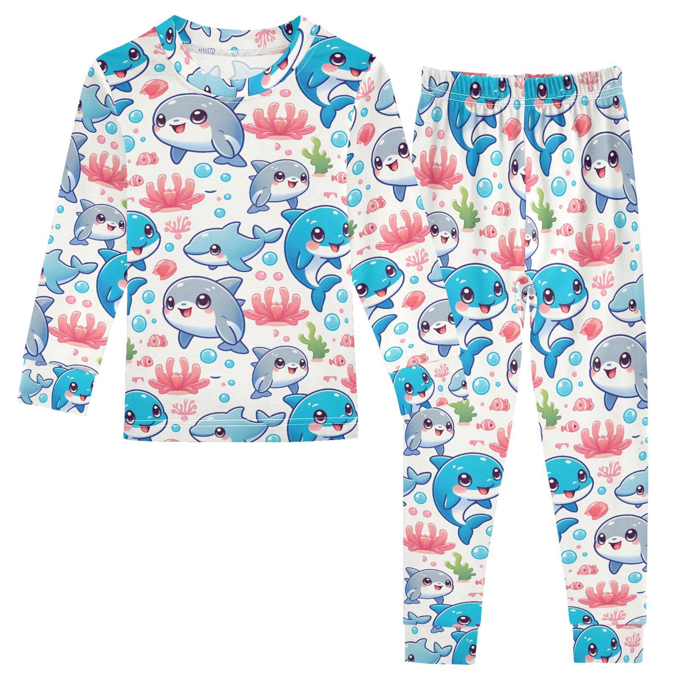 Christmas Pajamas Sea Animal - Shark and Dolphin Cute Comfortable ...