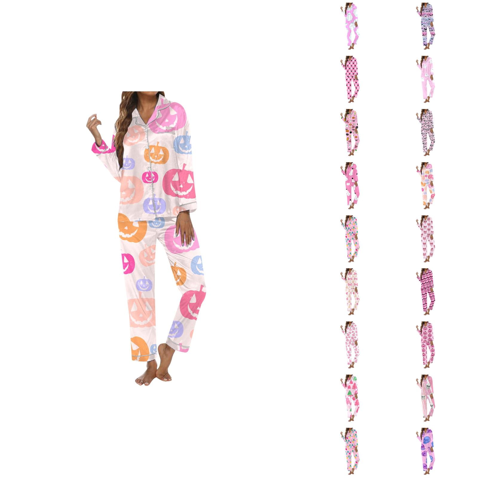 Christmas Pajamas Women 2025 Long Sleeve Button Lapel Sleep Shirt and ...