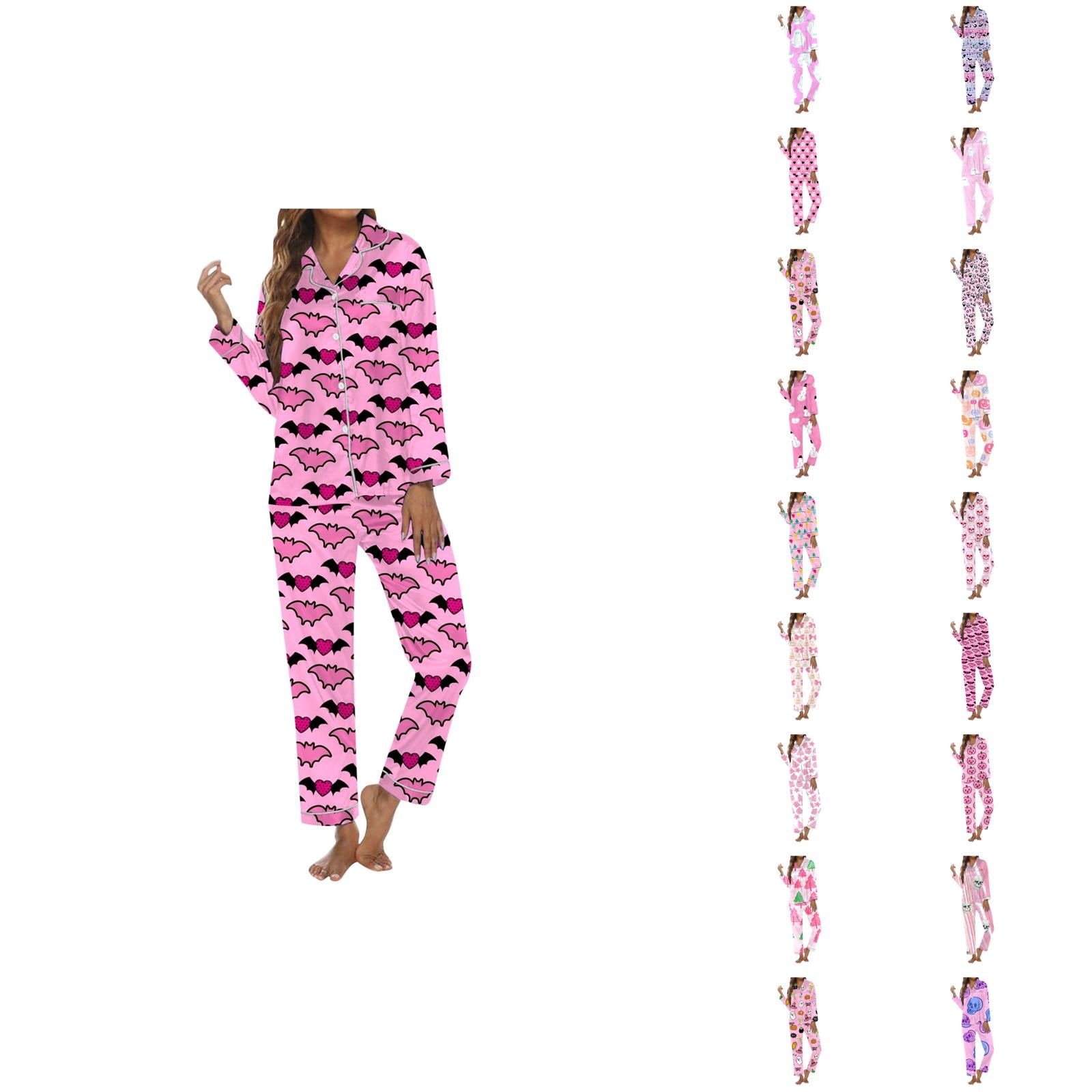 Christmas Pajamas Women 2025 Long Sleeve Button Lapel Sleep Shirt and ...