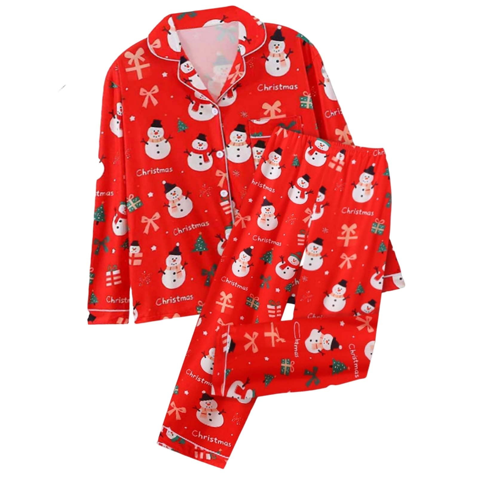 Christmas Pajamas Women Women Christmas Snowman Pjs Sets Flannel Pajama ...