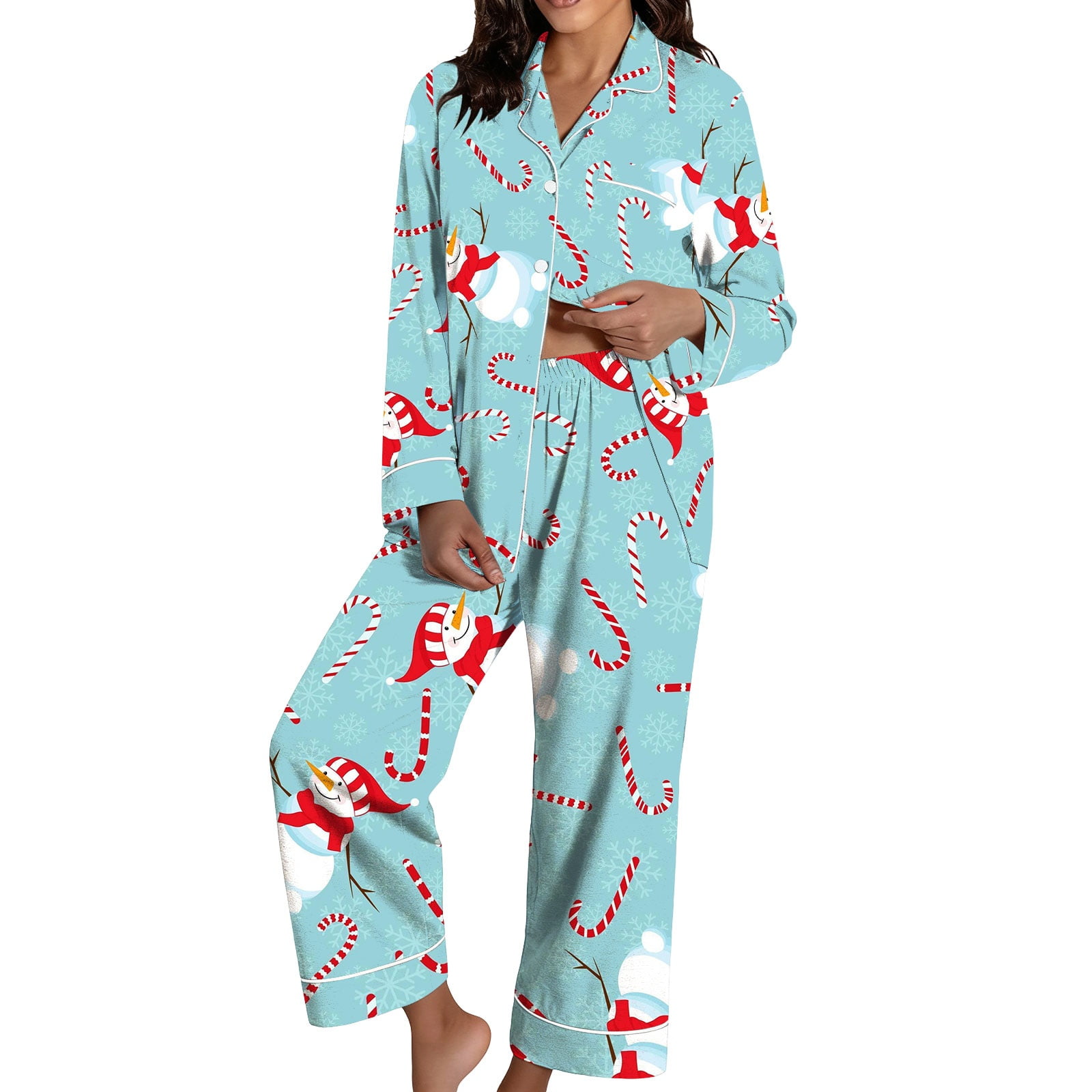 Christmas Pajamas Women's Two-Piece Christmas Pajamas Long Sleeve ...