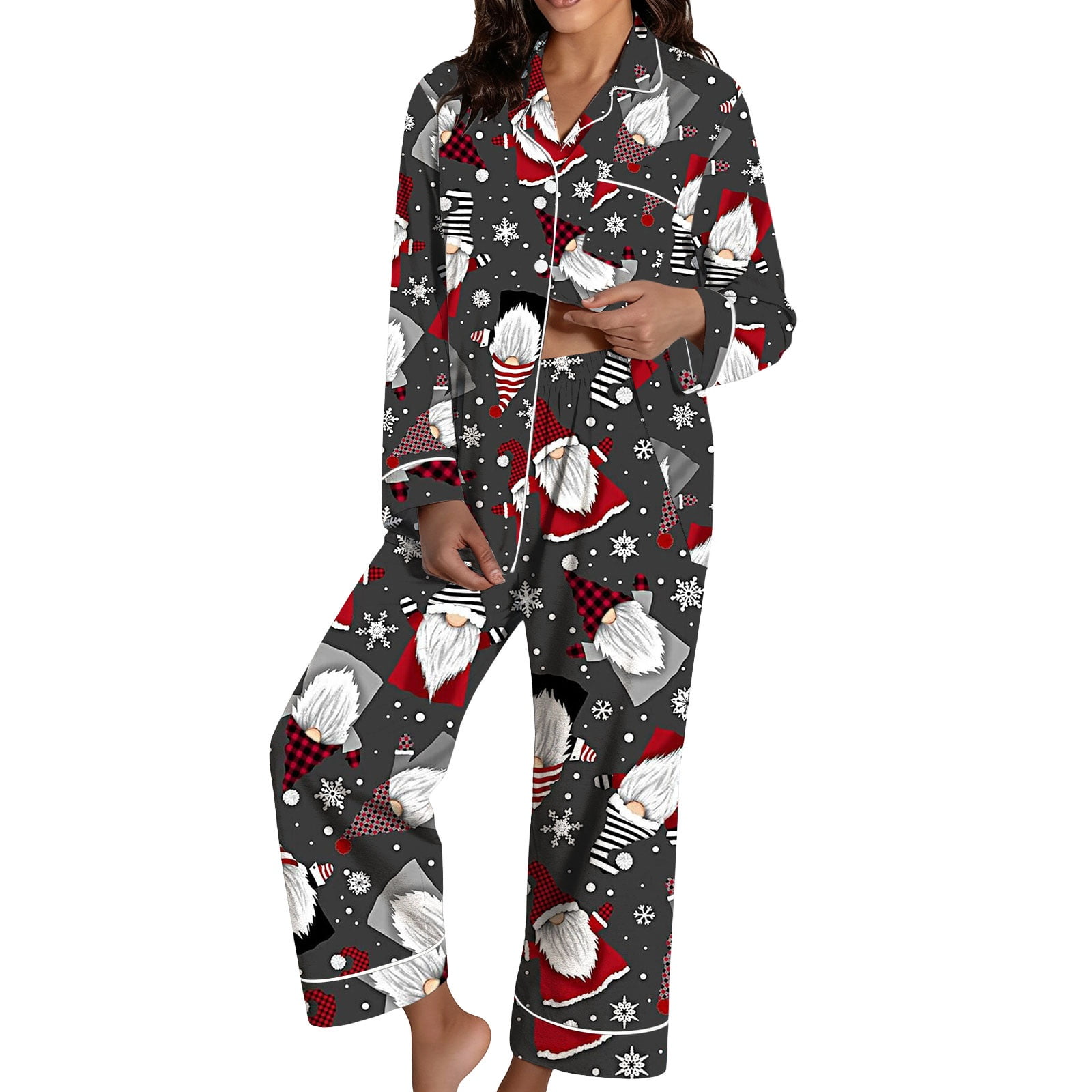 Christmas Pajamas Women's Two-Piece Christmas Pajamas Long Sleeve ...