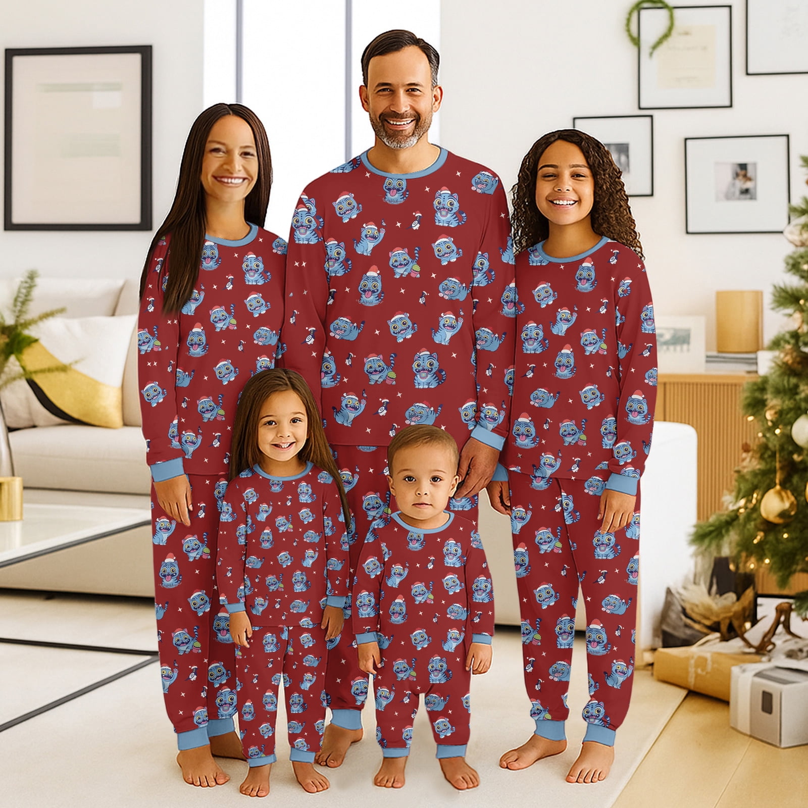 Christmas Pajamas for Couples Women 2 Piece Family Matching Holiday Pjs ...