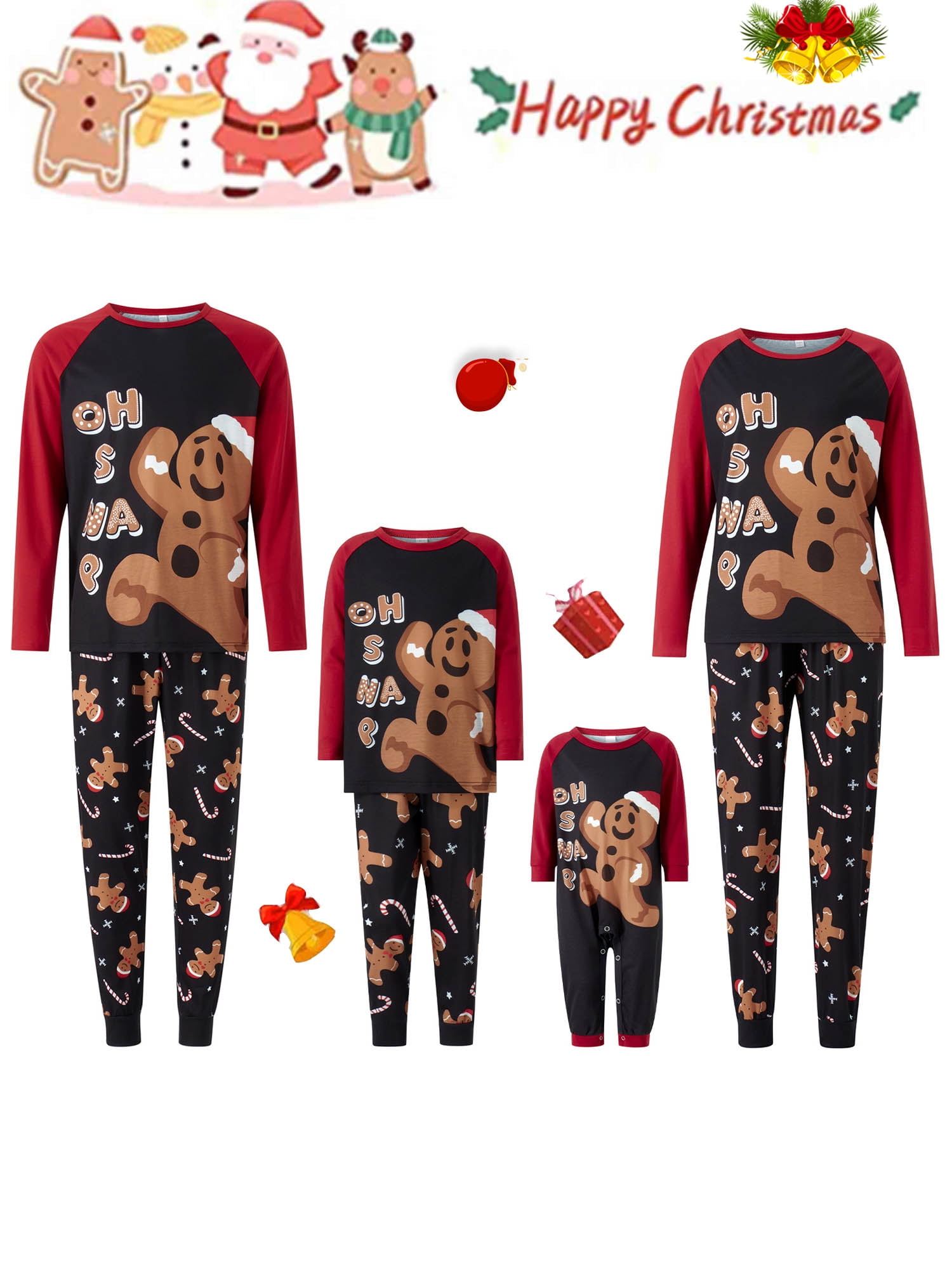 Christmas Pajamas for Family Christmas Pjs Matching Sets Gingerbread ...