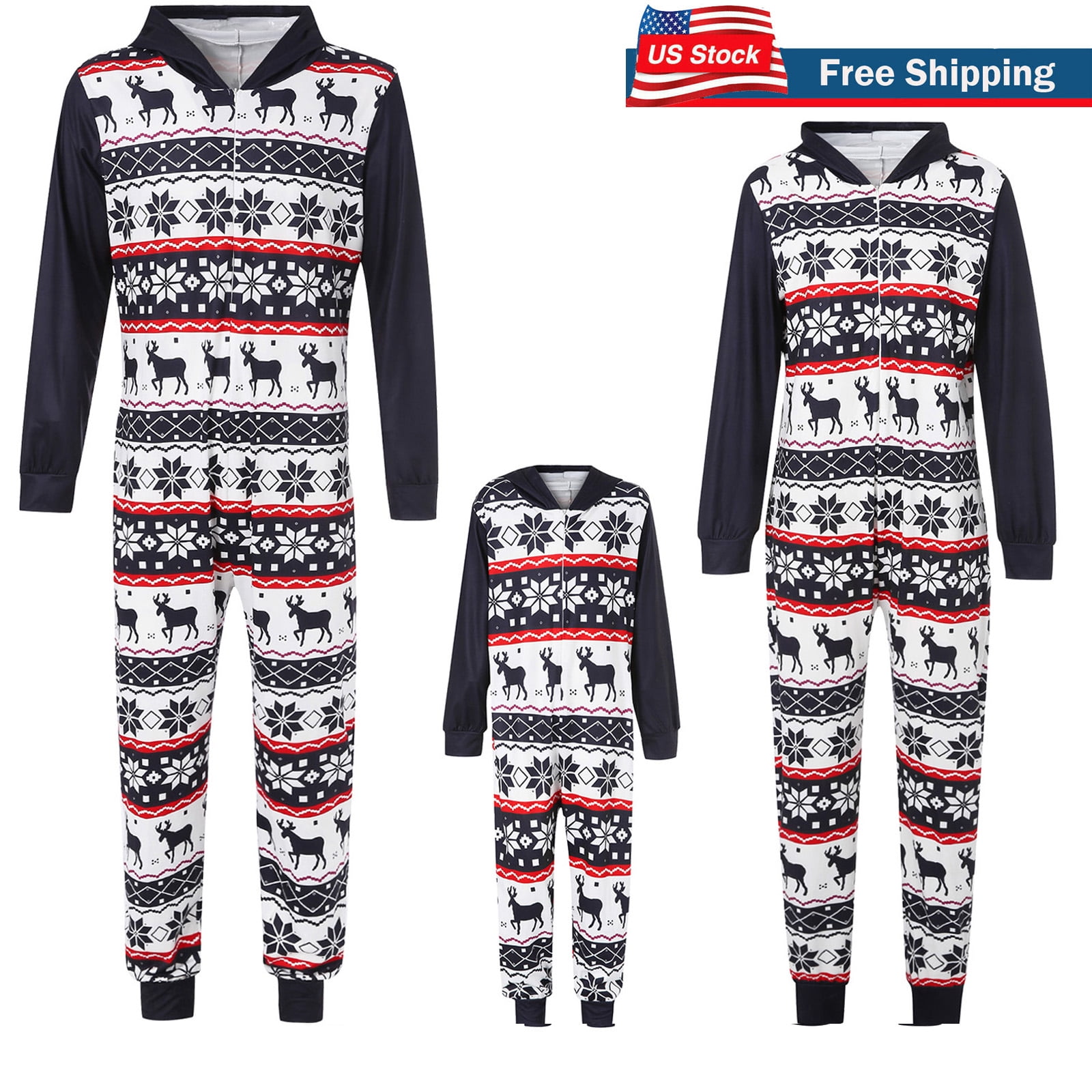 Christmas Pajamas for Family Matching Pajamas Set Fleece One Piece ...