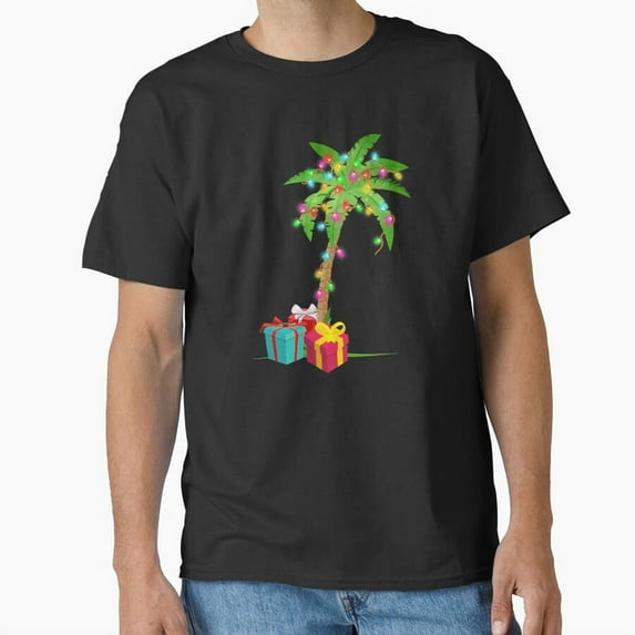 Christmas Palm Tree Coconut Lights Funny Beach Hawaii Xmas Holiday ...