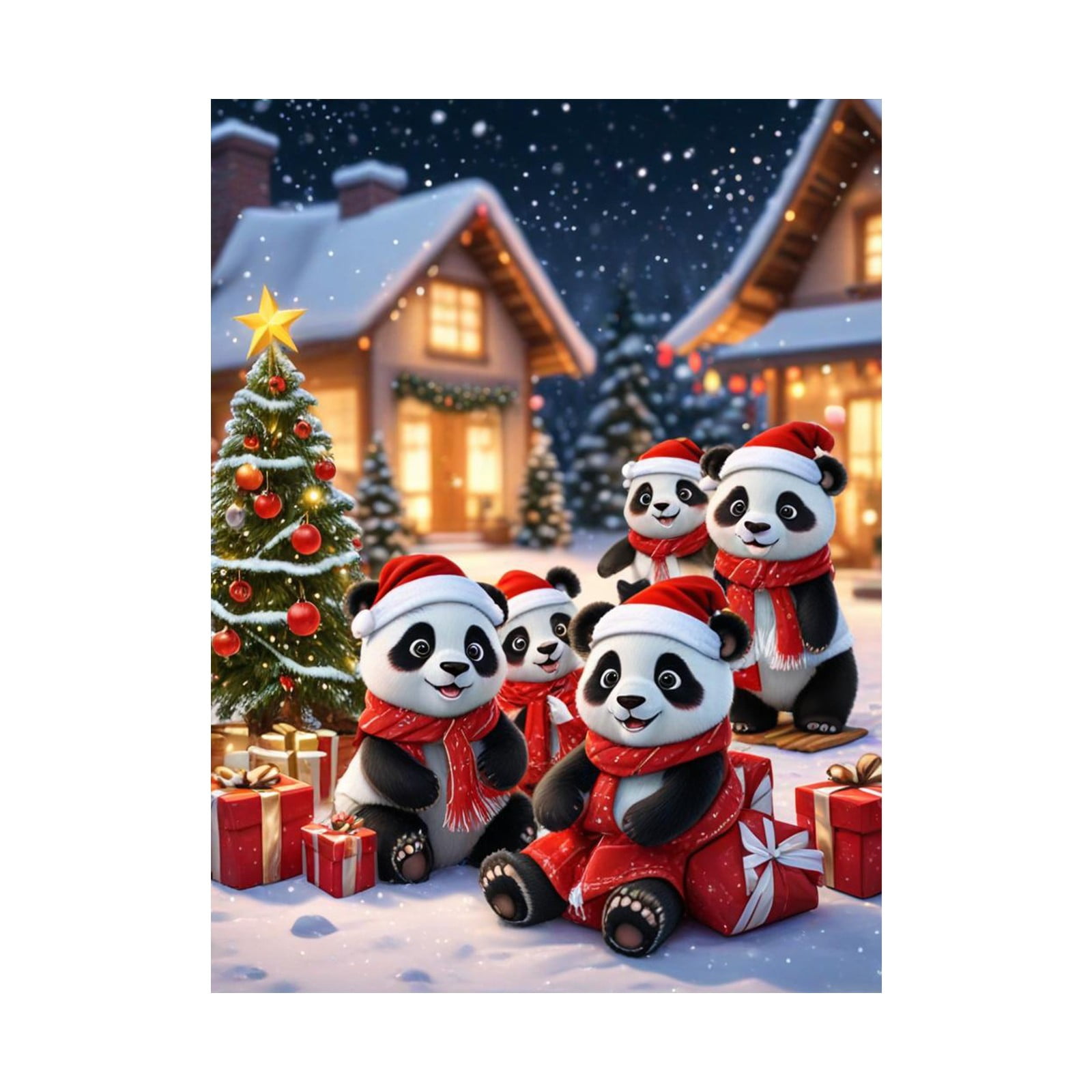 Christmas Panda Blanket Winter Warm Soft Cozy Holiday Throw Blanket for ...