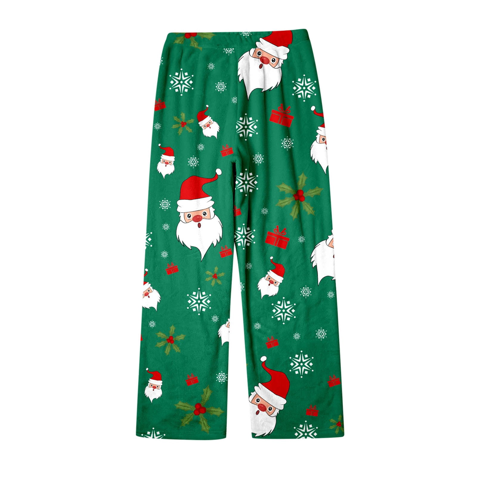 Christmas Pants Woman Casual Pius Size Flannel Anime Cartoon Print Wide ...