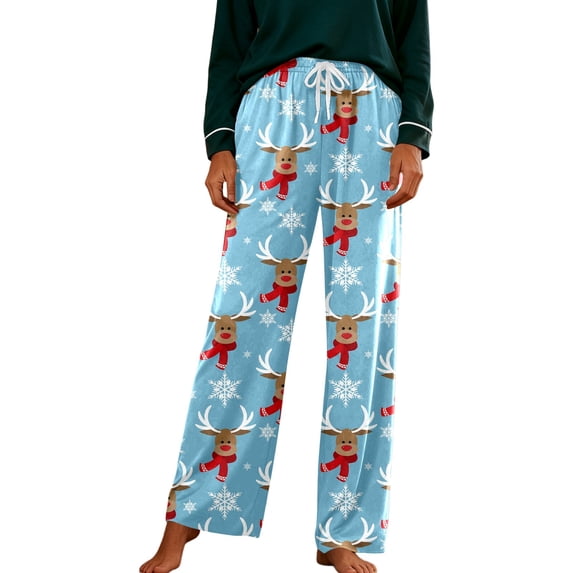 Christmas Pants Women's Christmas Reindeer Pantssoft Elastic Waist ...