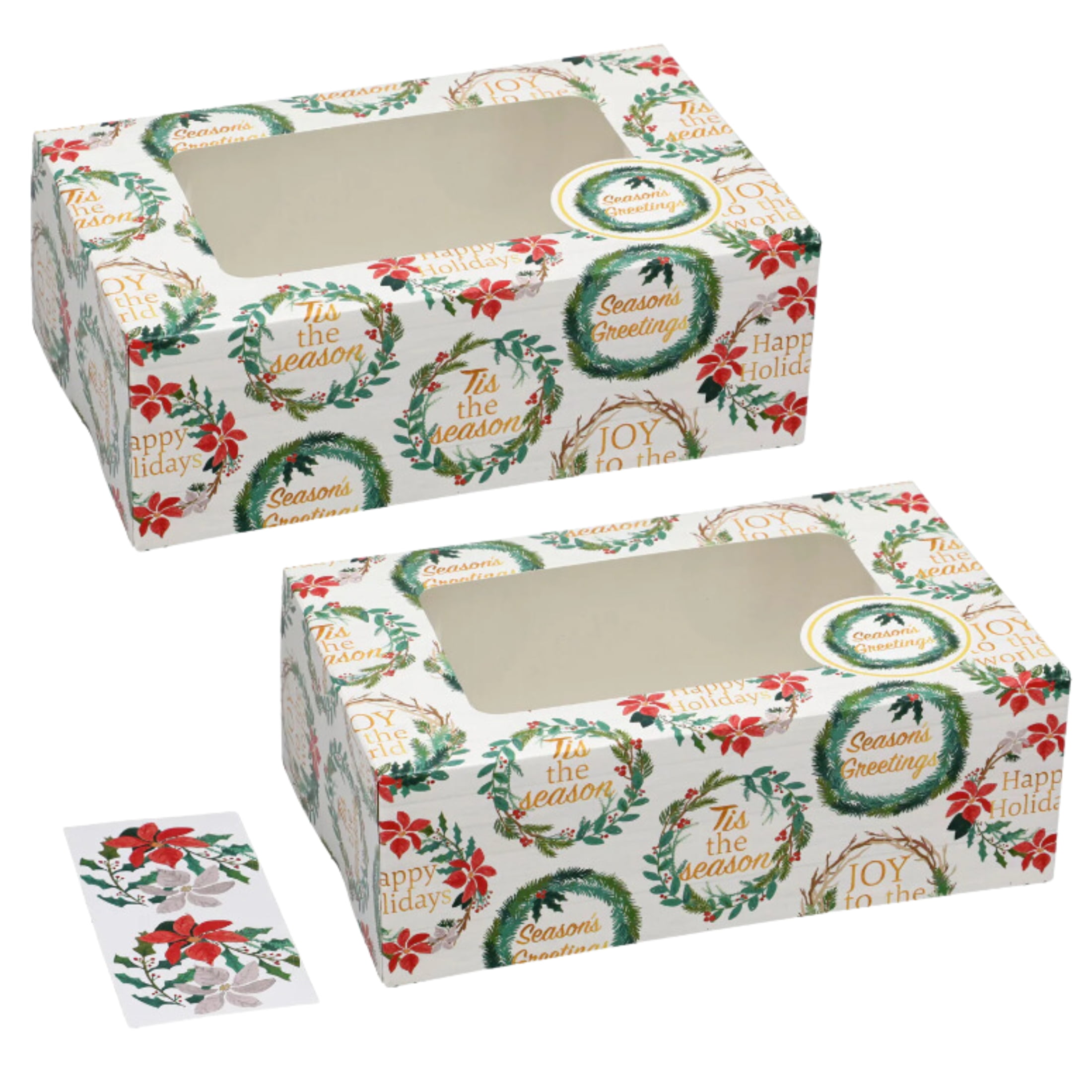 Christmas Paper Cookie Boxes with Sticker Closures Tis the Season ...