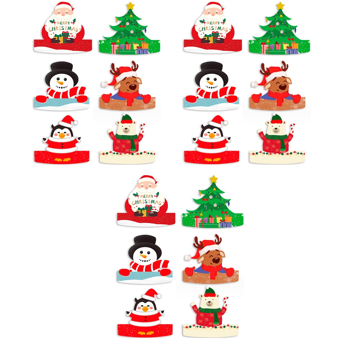 Christmas Paper Crown Party Hats for Kids, Adjustable Paper Crown Hat ...