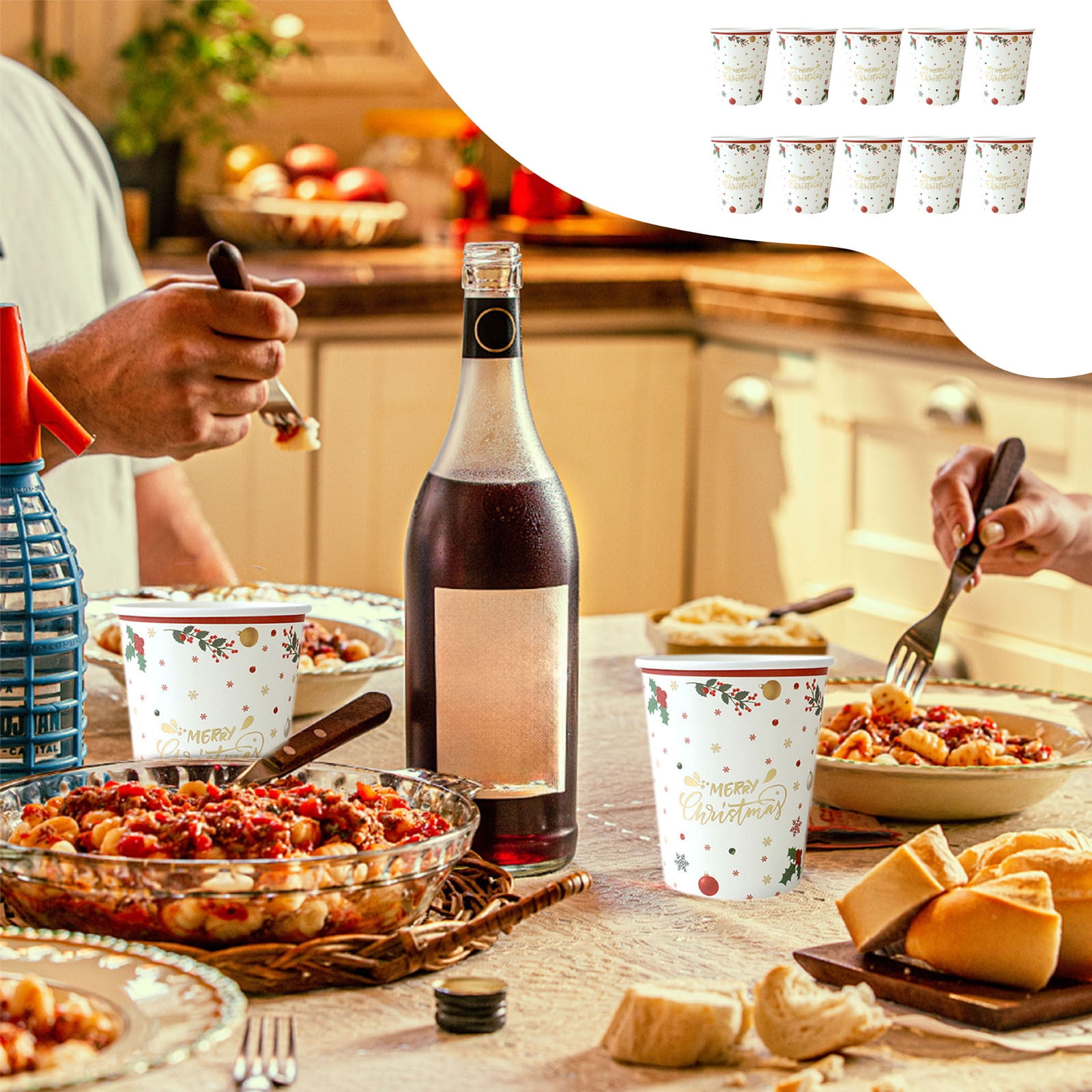 Christmas Paper Cups, Disposable Party Cups, Festive Snowflake Design ...