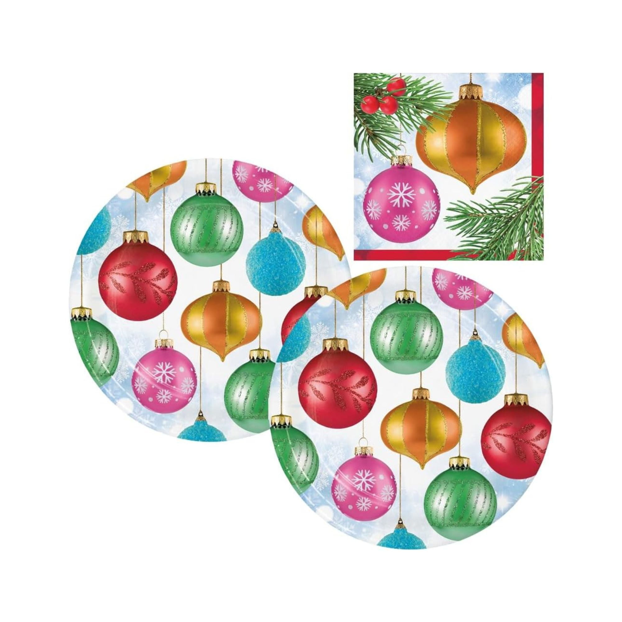 Walmart XMAS Holiday Merry Bright Set: Christmas Paper Dessert Plates ...