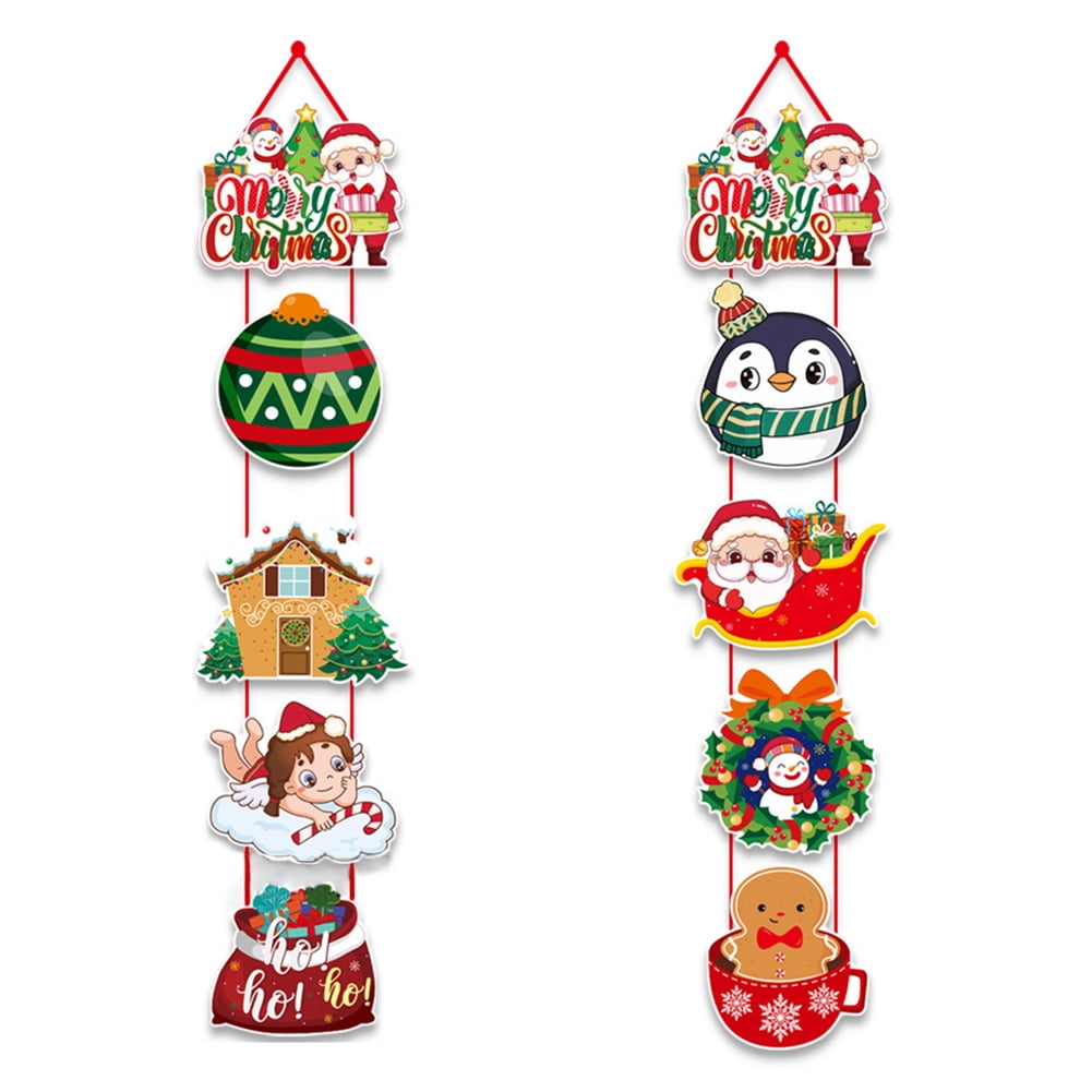 Christmas Paper Door Couplets Porch Door Hanging Sign Paper Hanging ...