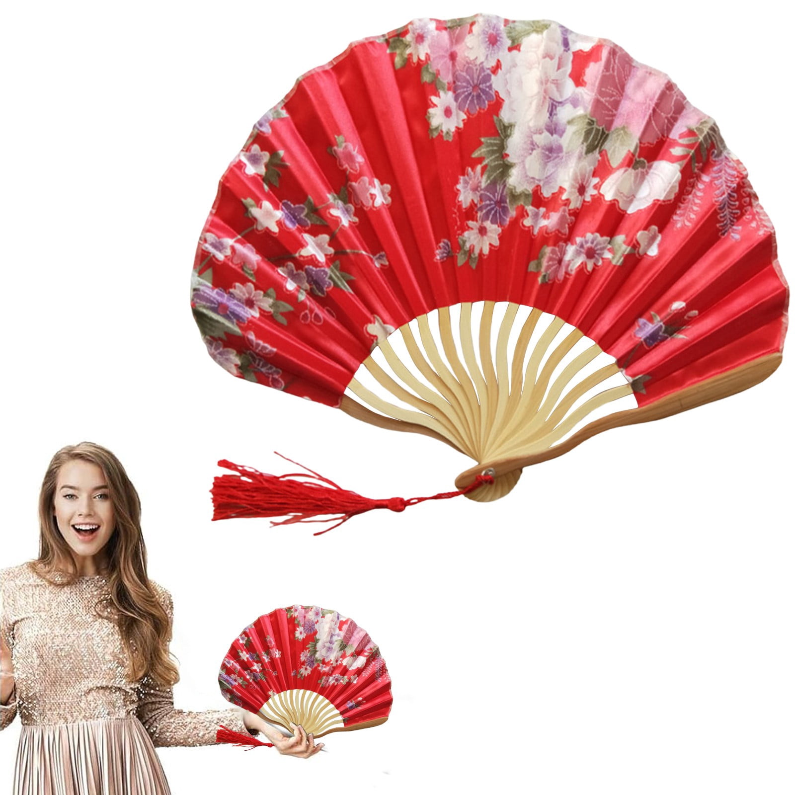 Christmas Paper Fans Set,Pattern Hand Held Fans Folding Fans Summer ...