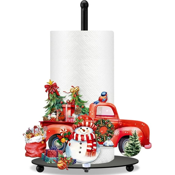Christmas Paper Towel Holder Red Truck Countertop Kitchen Decor and ...