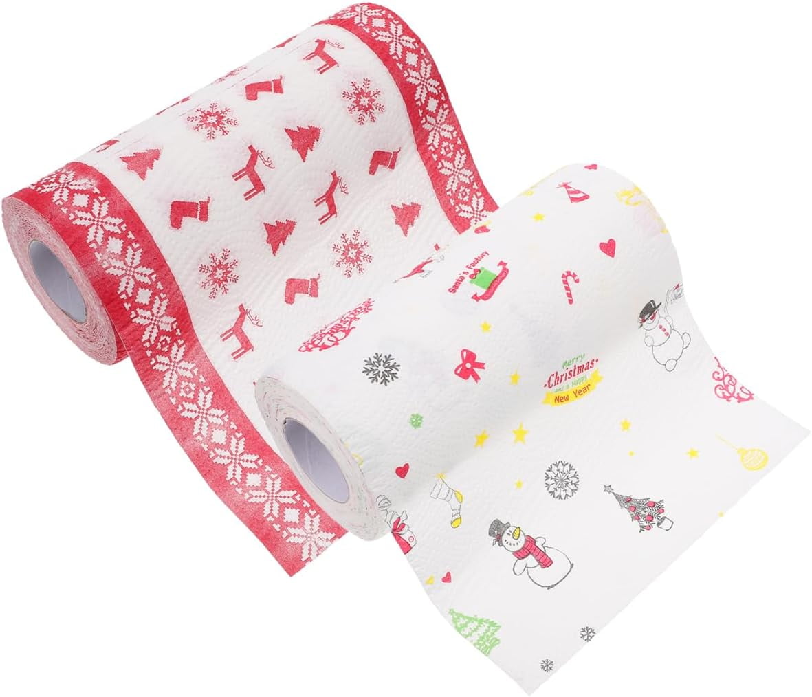 Christmas Paper Towels for Kitchen, 2 Rolls Holiday Disposable Xmas ...