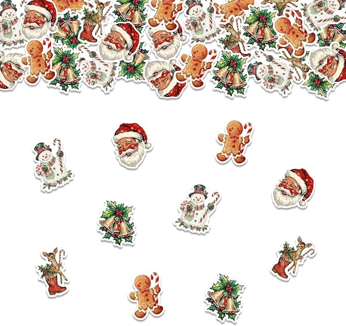 Christmas Party Confetti, Vintage Christmas Party Decorations, 200pcs ...